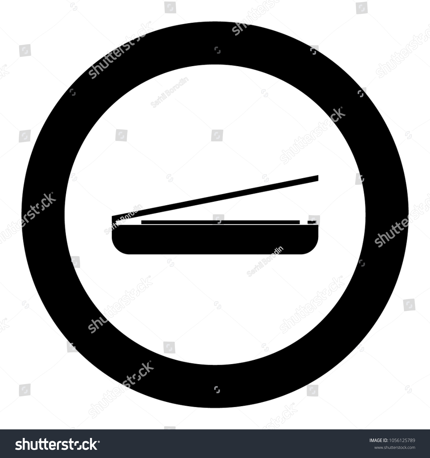 Scanner Black Icon Circle Stock Vector (Royalty Free) 1056125789 ...