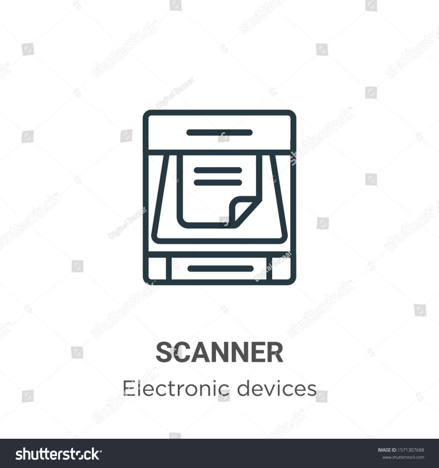 Scanner Outline Vector Icon Thin Line Stock Vector (Royalty Free ...