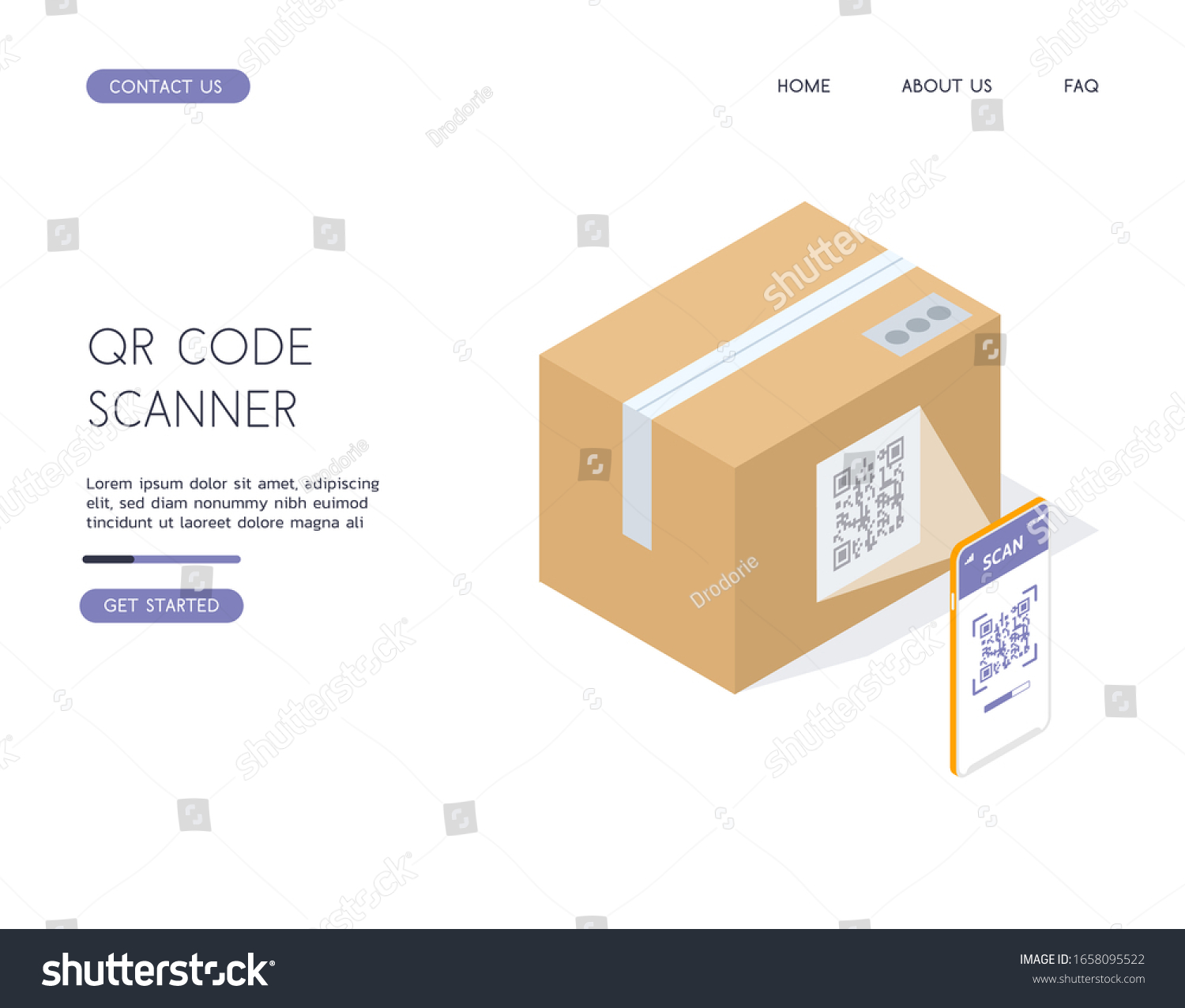 Scanning Qr Code On Mail Package Stock Vector (Royalty Free) 1658095522 ...