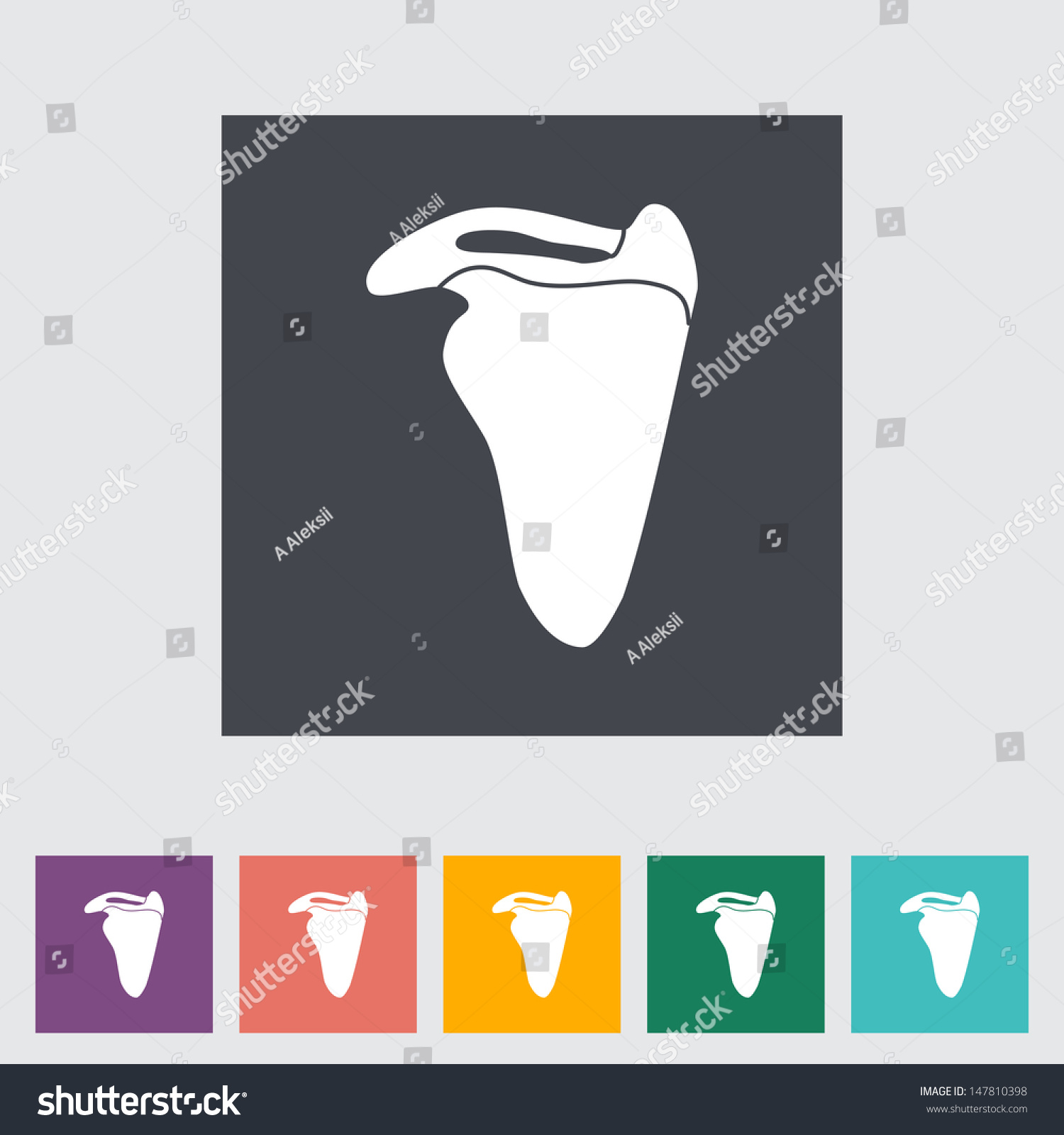 Scapula Flat Icon Vector Illustration Stock Vector (Royalty Free ...