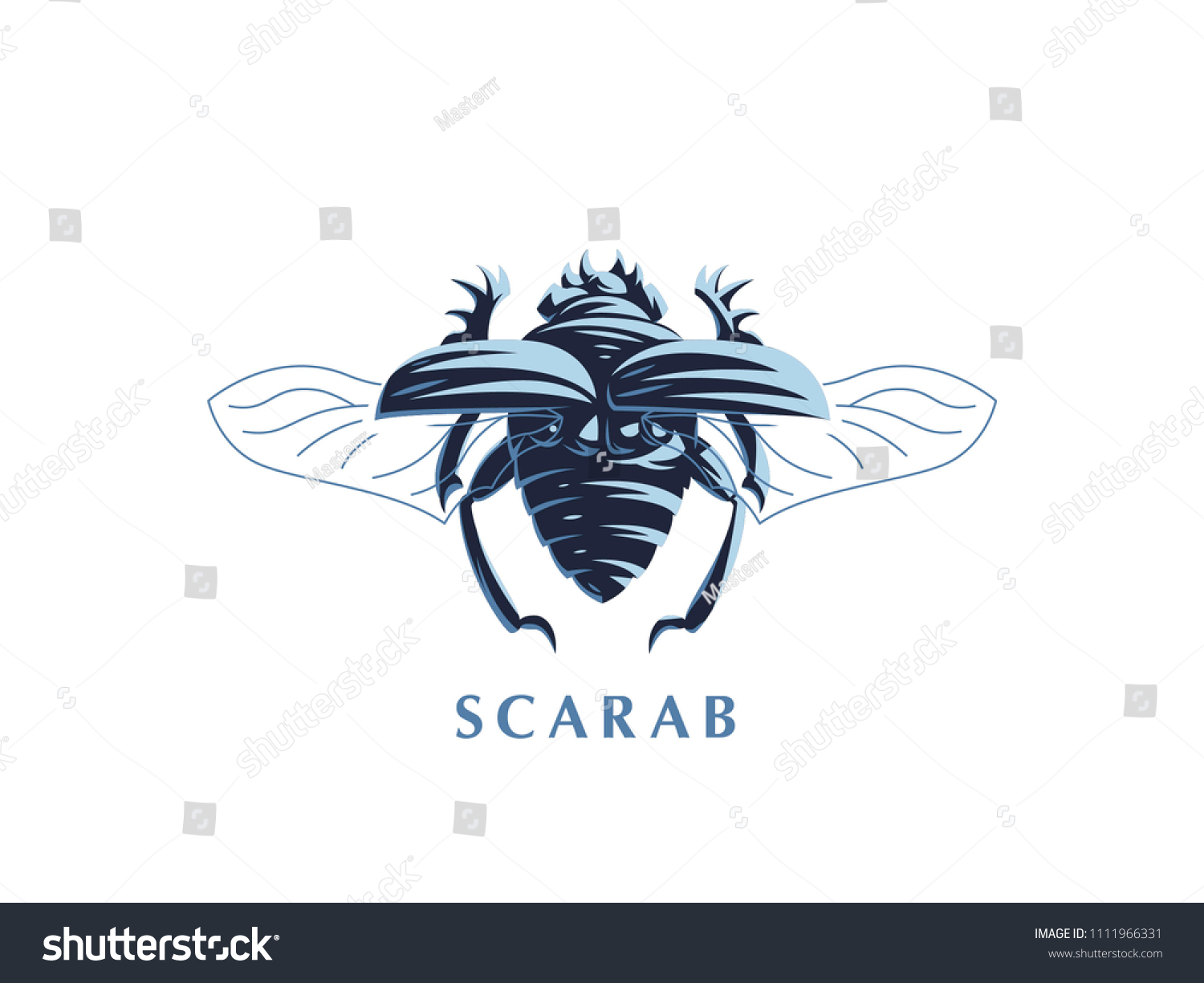 Scarab Open Wings Vector Illustration Stock Vector (Royalty Free ...