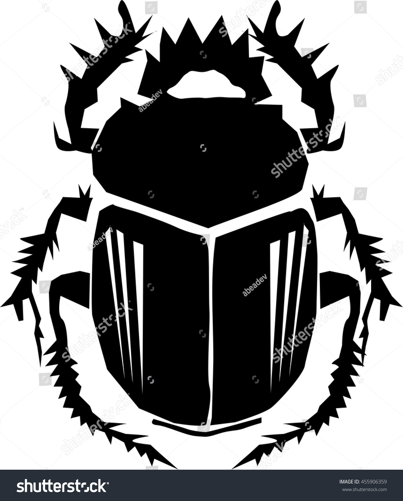 Scarabaeus Dung Beetle Vector Illustration: เวกเตอร์สต็อก (ปลอดค่า ...