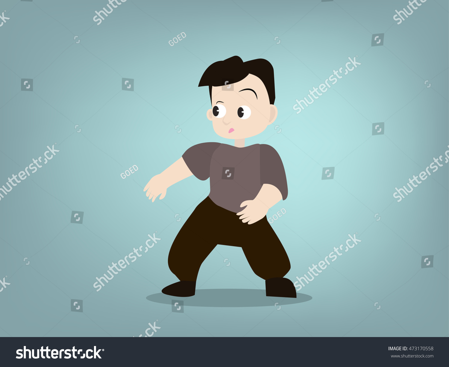 Scare Boy Cartoon Vector Stock Vector (Royalty Free) 473170558 ...
