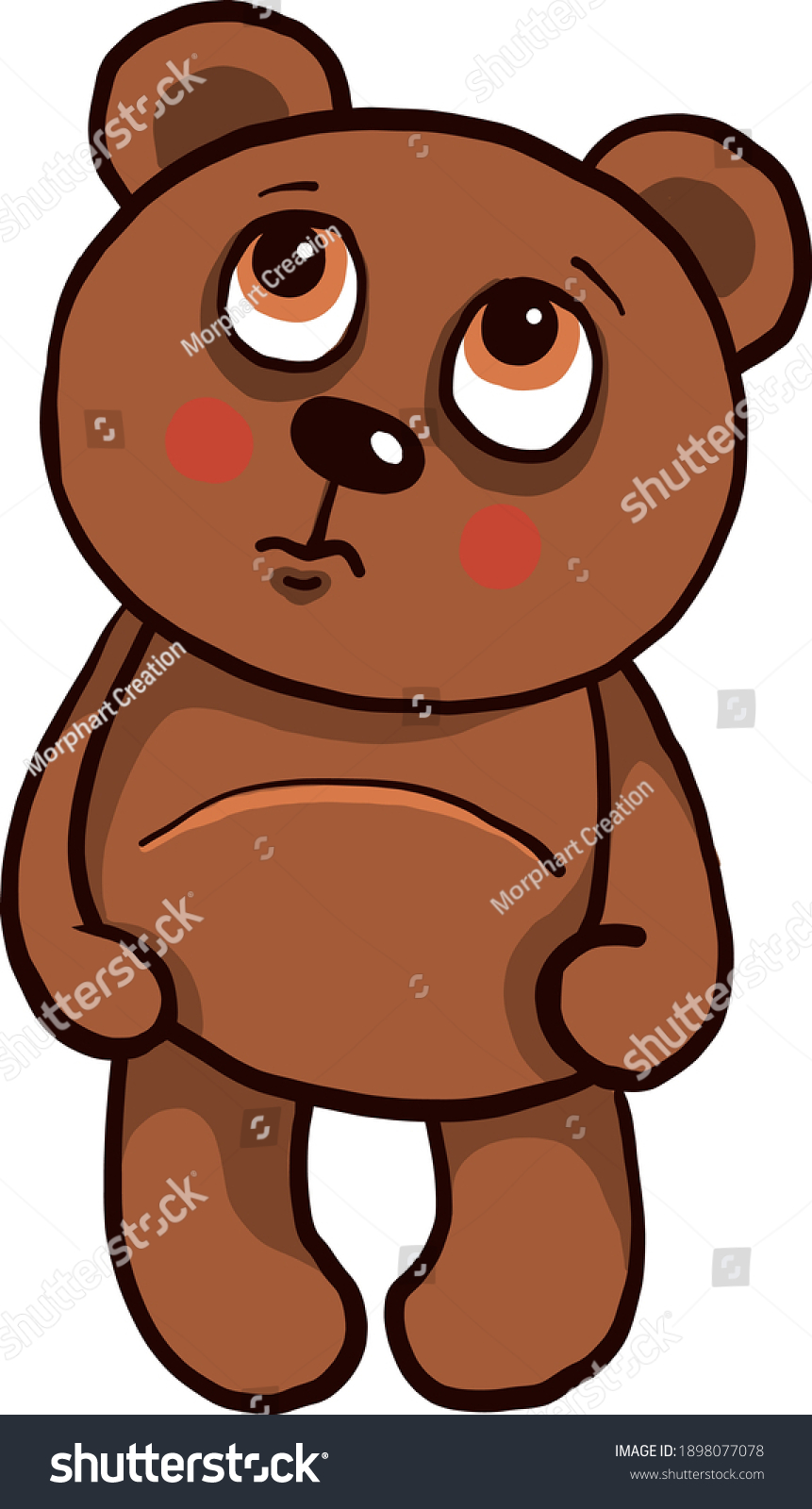 Scared Brown Bear Illustration Vector On Stock Vector (Royalty Free ...