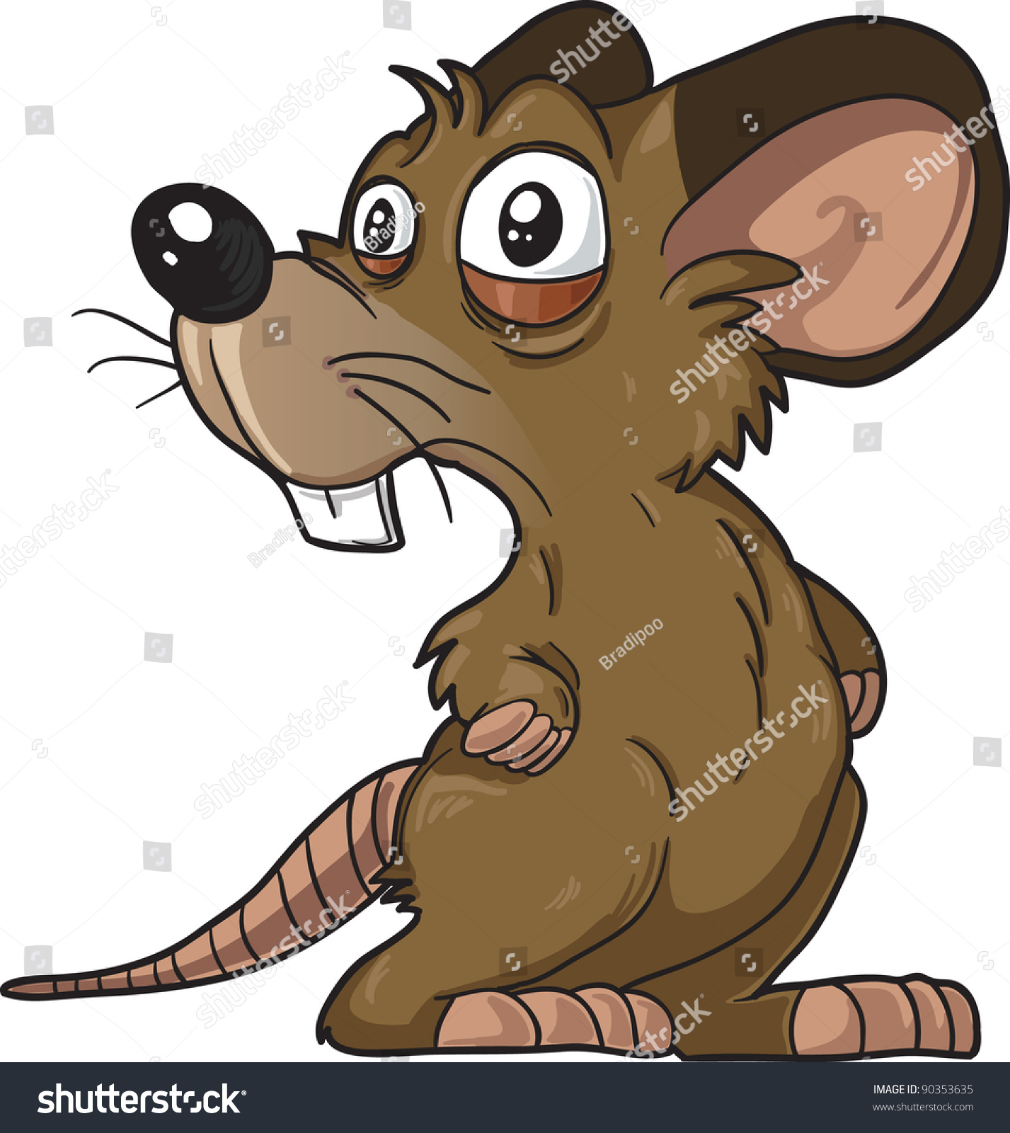 Scared Brown Mouse Vector Illustration Isolated: stockvector ...