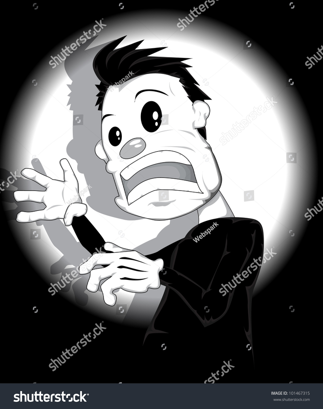 Scared Cartoon Character Stock Vector Illustration 101467315 : Shutterstock