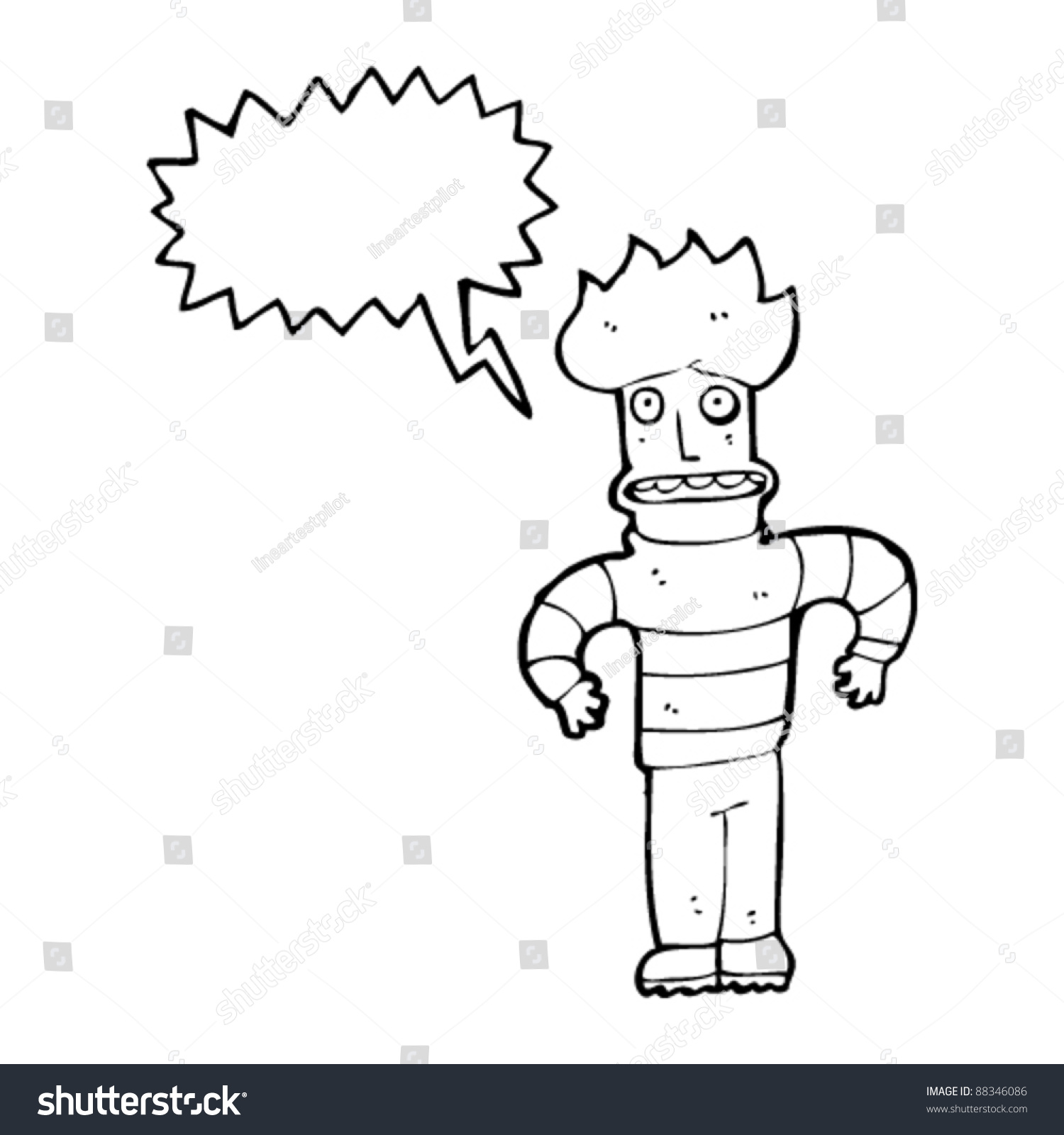 Scared Cartoon Man Stock Vector (Royalty Free) 88346086