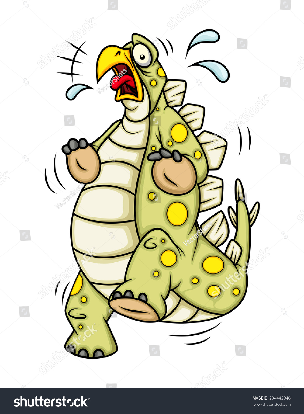 Scared Dinosaur Character Stock Vector Illustration 294442946 ...