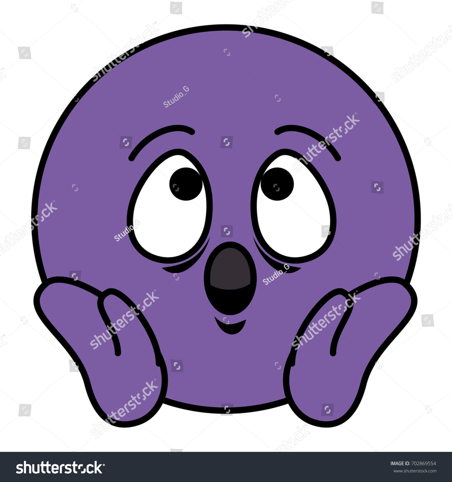 Scared Emoticon Face Character Icon: เวกเตอร์สต็อก (ปลอดค่าลิขสิทธิ์ ...