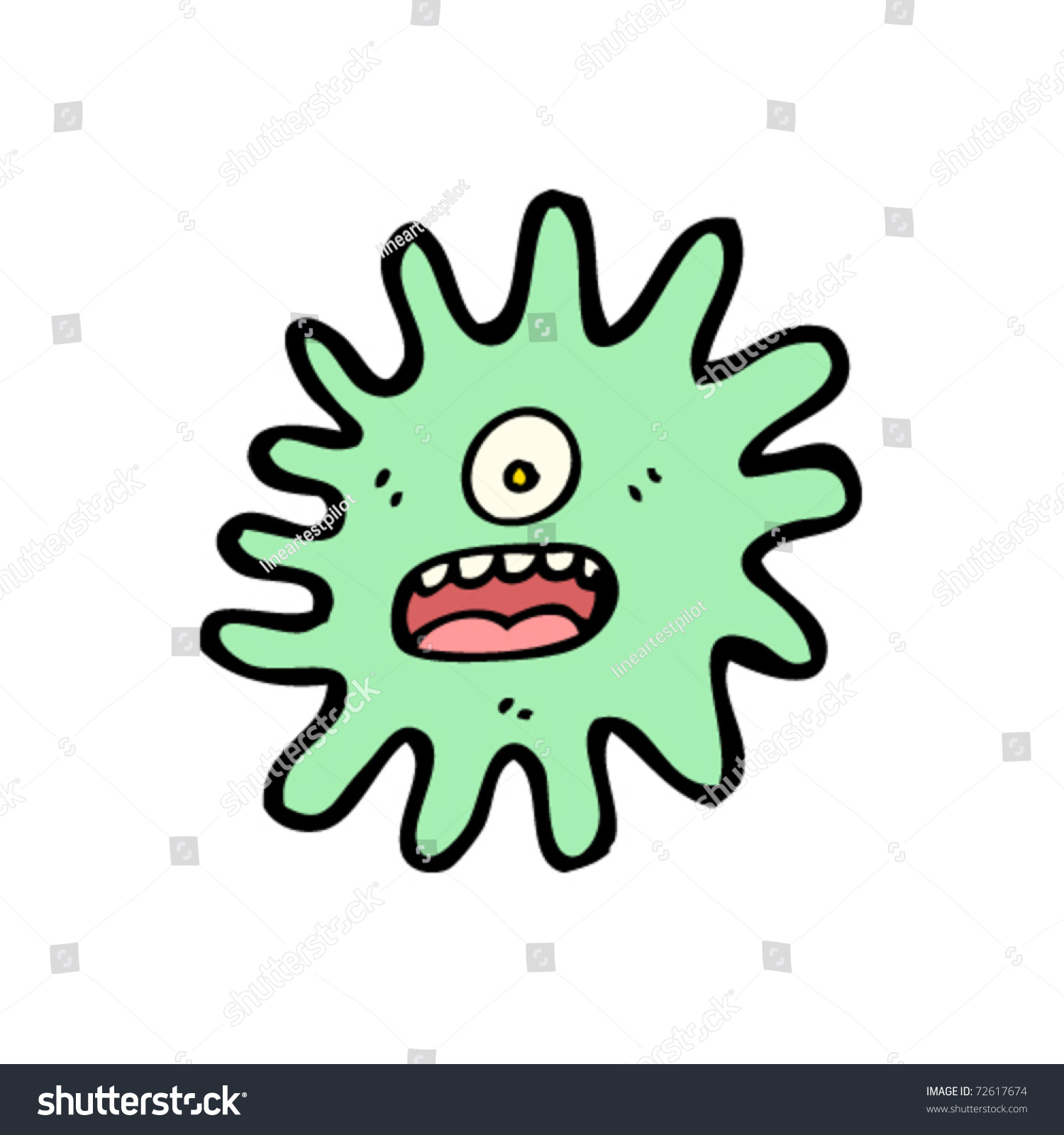 Scared Germ Cartoon Stock Vector (Royalty Free) 72617674