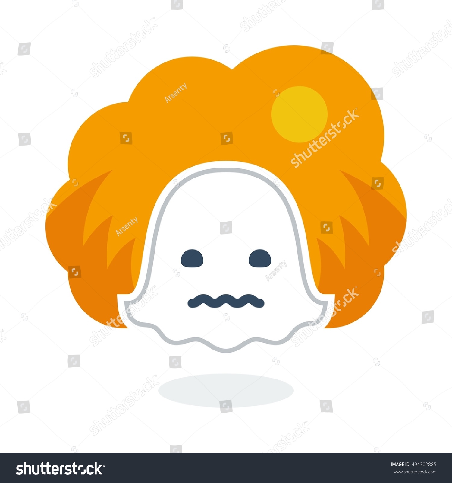Scared Ghost Sunny Day Stock Vector (Royalty Free) 494302885