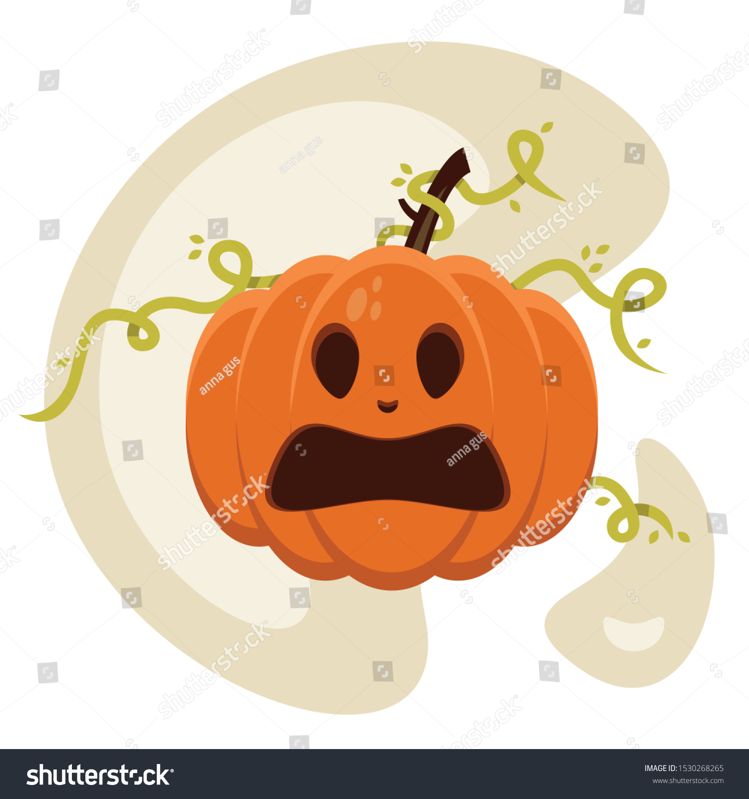 Scared Halloween Pumpkin Vector Illustration Stock Vector (Royalty Free ...
