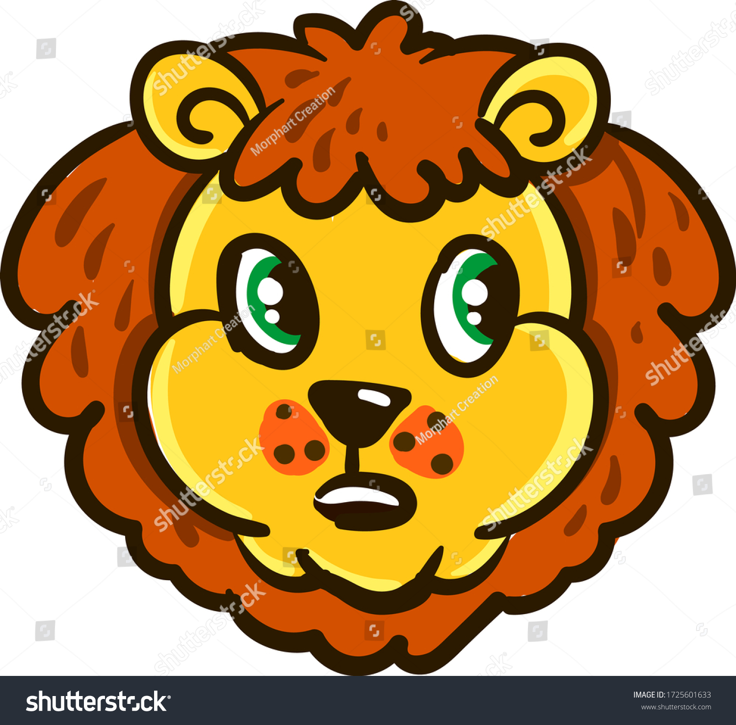 Scared Lion Illustration Vector On White Stock Vector (Royalty Free ...