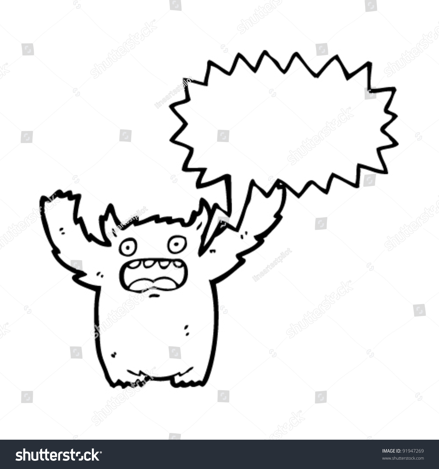 Scared Monster Cartoon Stock Vector (Royalty Free) 91947269