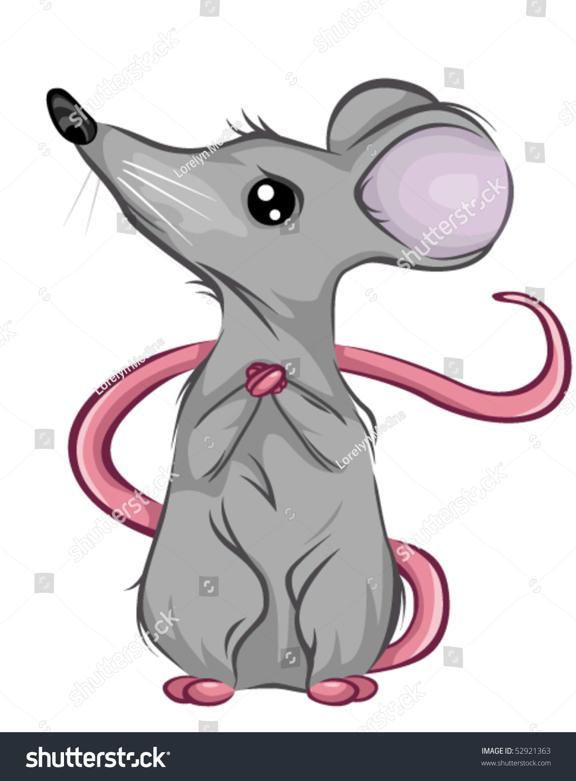 Scared Mouse Looking Vector Stock Vector 52921363 - Shutterstock