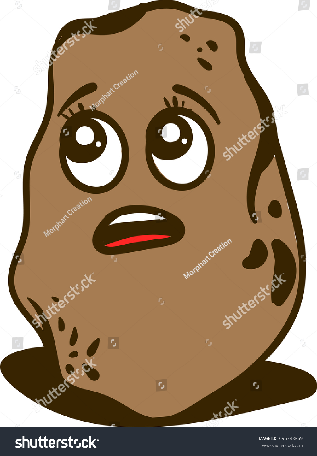Scared Potato Illustration Vector On White Stock Vector (Royalty Free ...