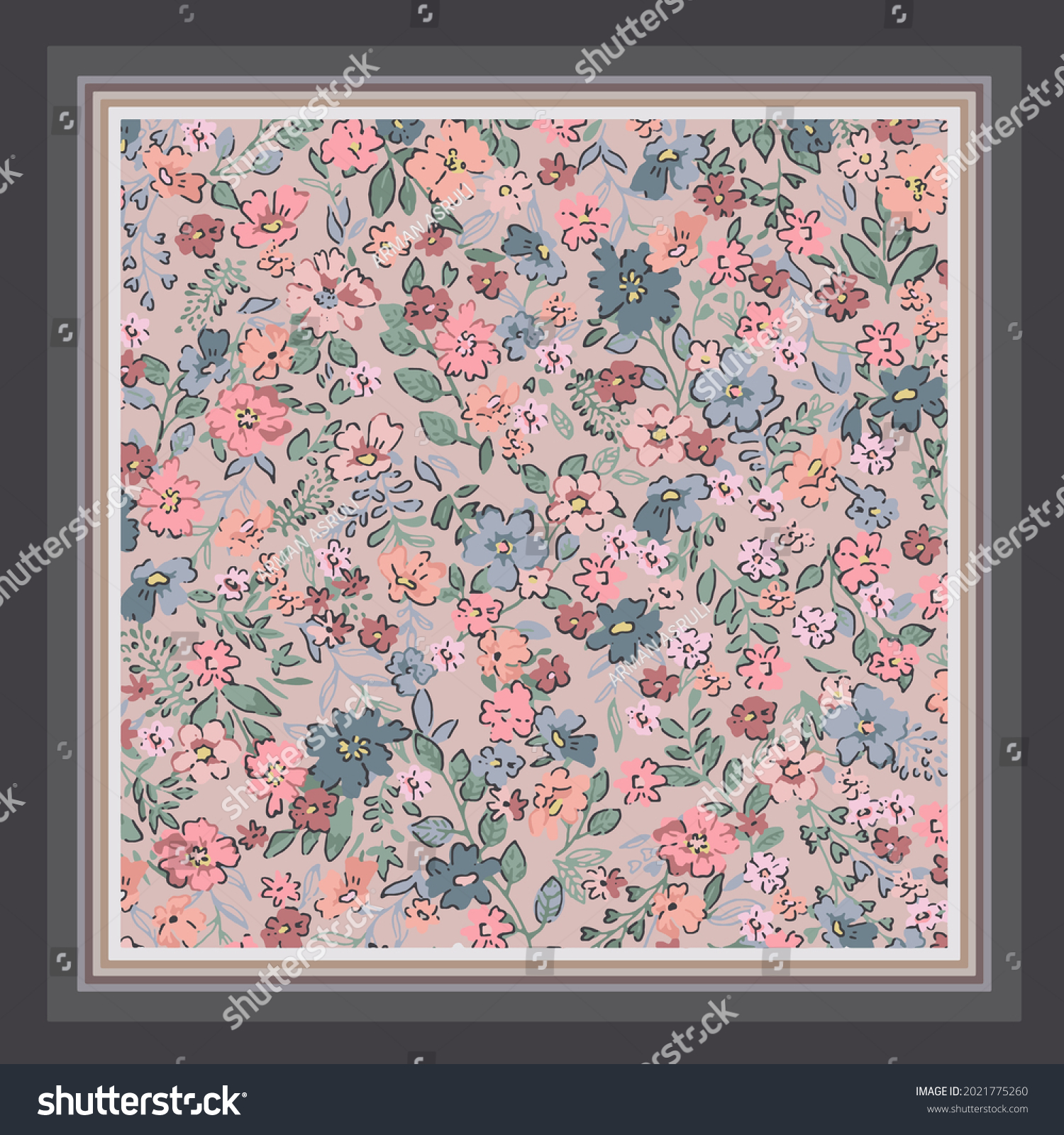 Scarf Pattern Design Textile Illustration Stock Vector (Royalty Free ...