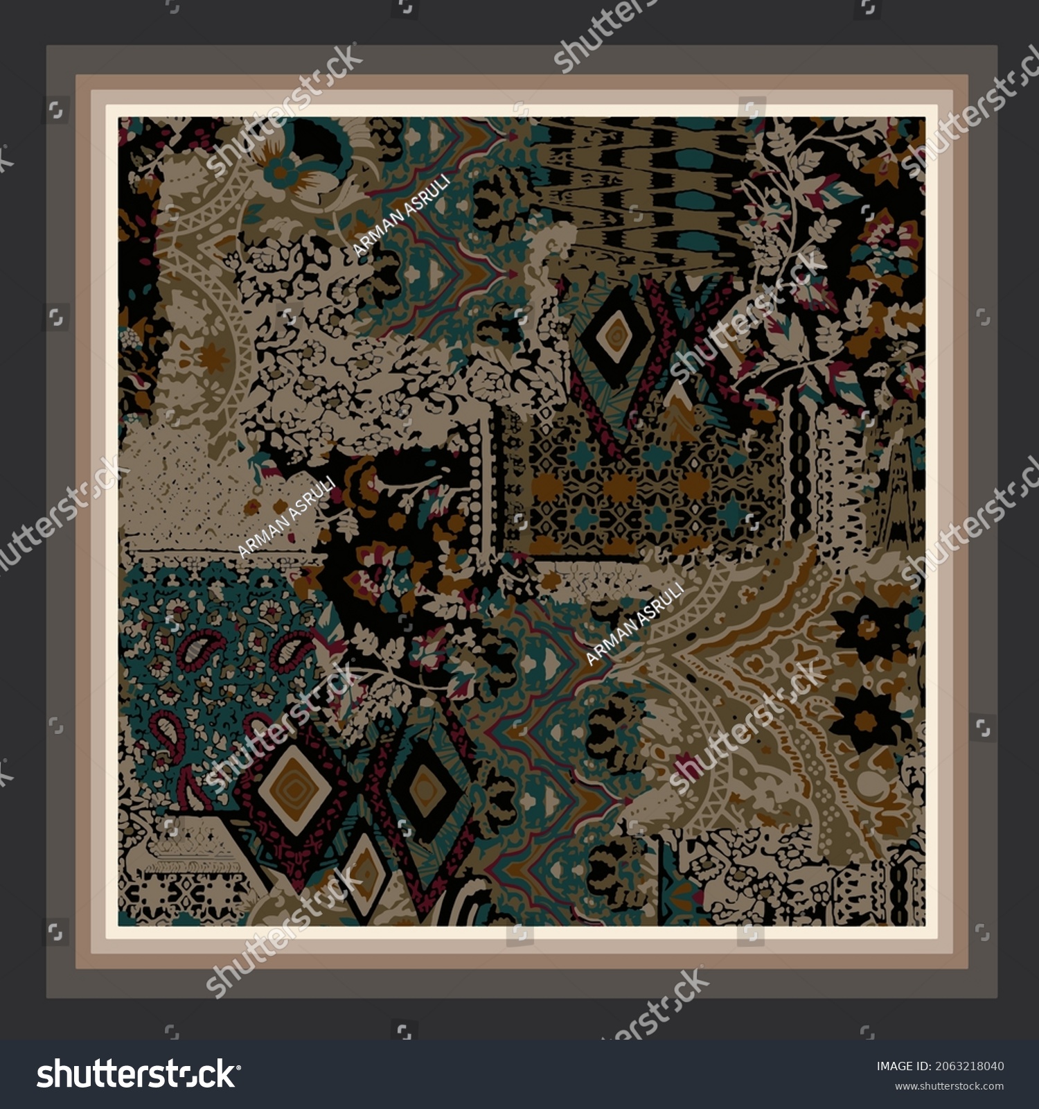 Scarf Pattern Textile Design Illustration Stock Vector (Royalty Free ...