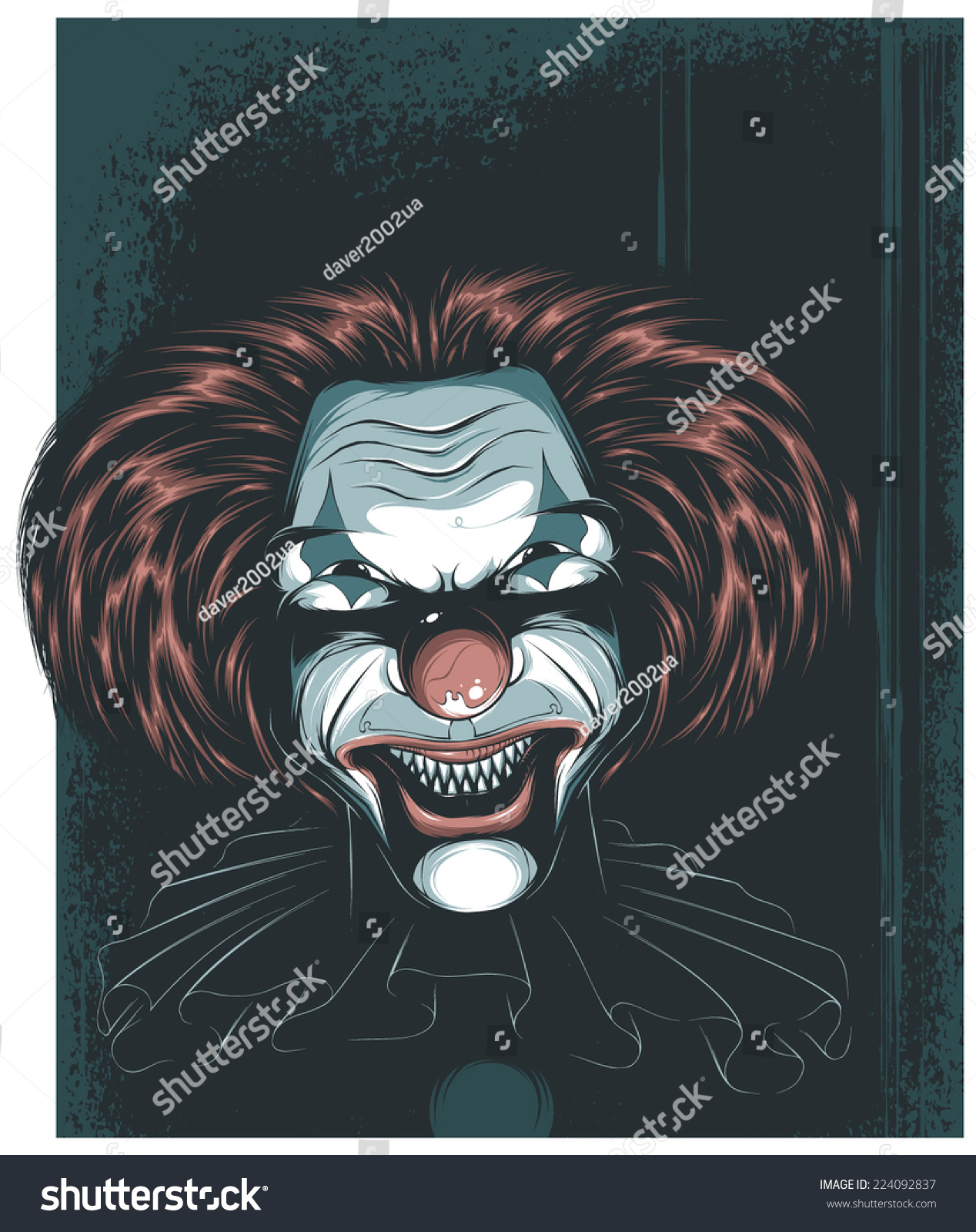 Scary Clown Stock Vector (Royalty Free) 224092837 | Shutterstock