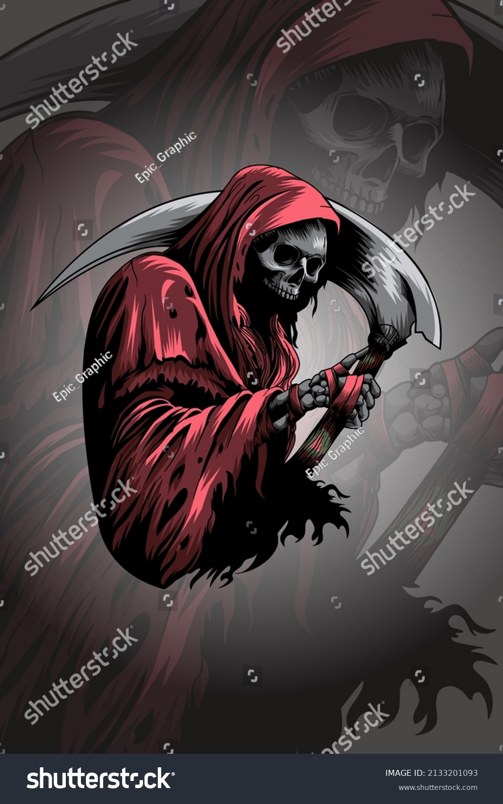 Scary Death Skull Vector Illustration Stock Vector (Royalty Free ...