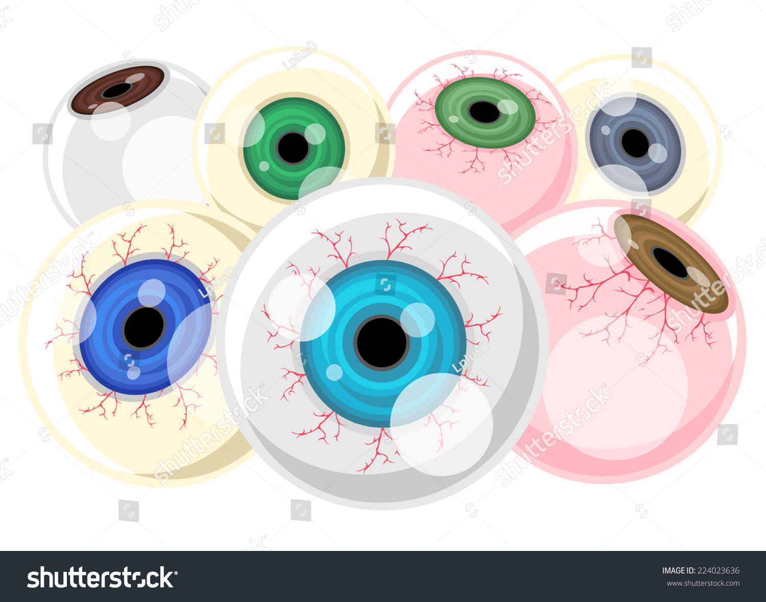 Scary Eyeballs Vector Stock Vector (Royalty Free) 224023636