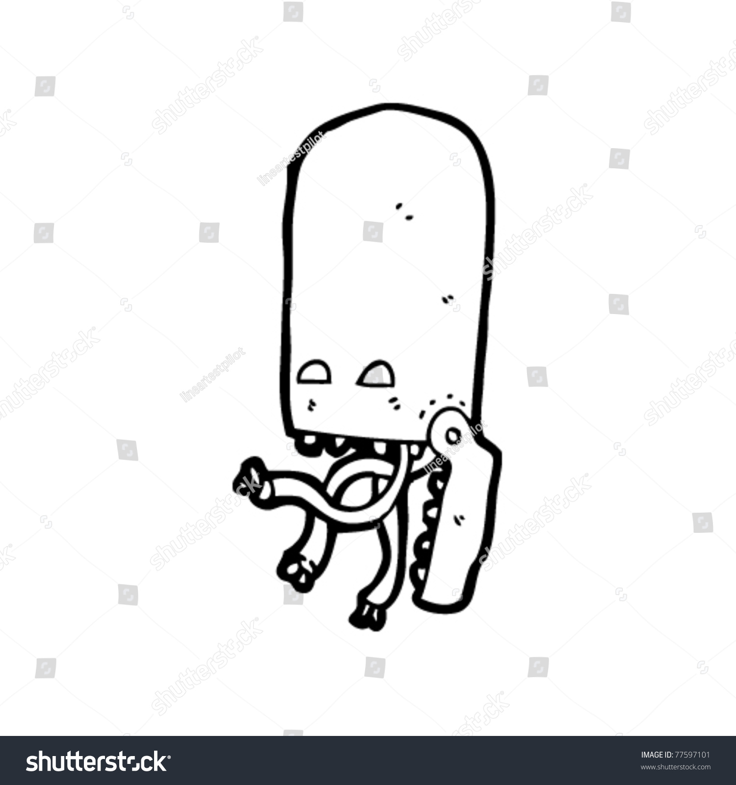 Scary Robot Head Cartoon Stock Vector (Royalty Free) 77597101
