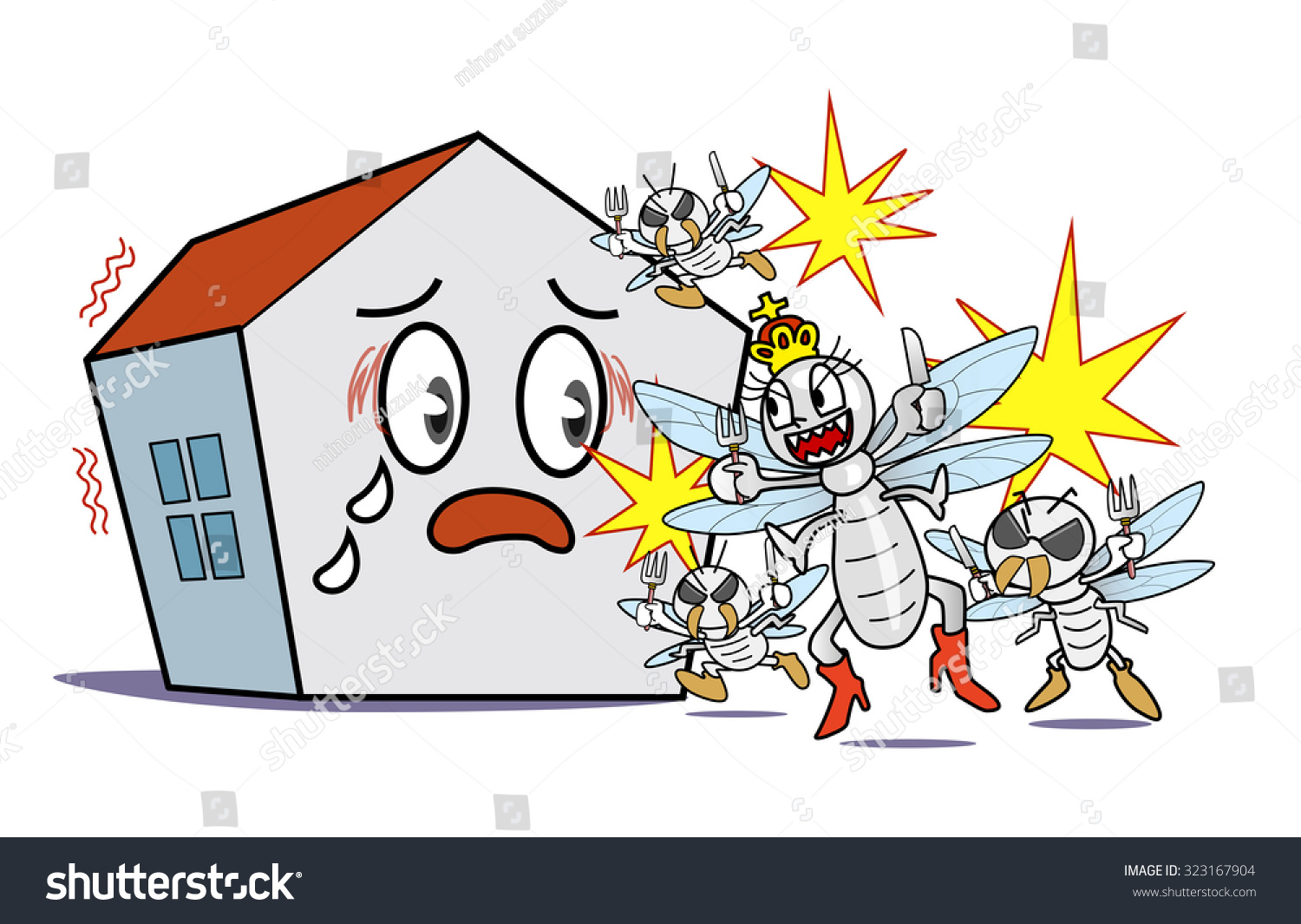 Scary Termite Stock Vector (Royalty Free) 323167904 | Shutterstock