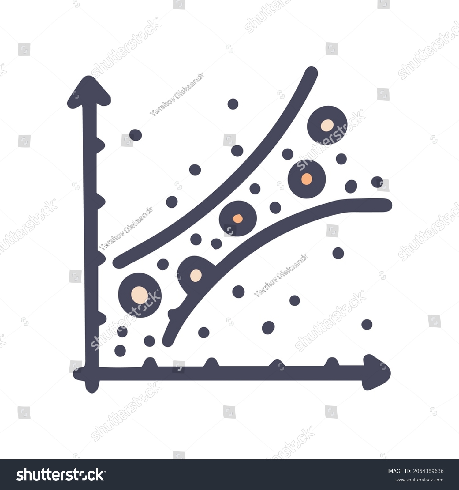 Scatter Chart Color Vector Doodle Simple Stock Vector (Royalty Free ...