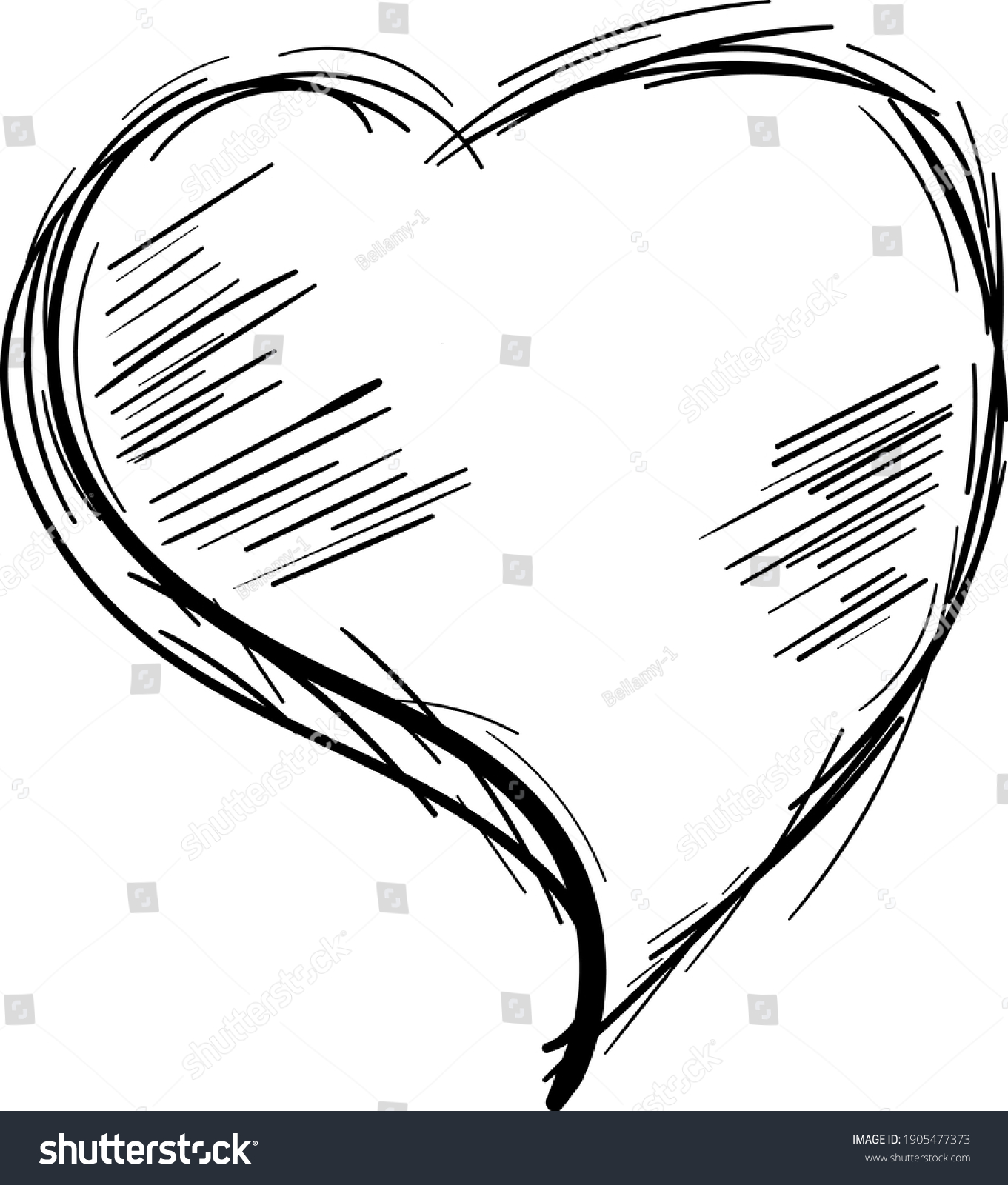 Scetch Heart Vector Scetch Handdrawn Heart Stock Vector (Royalty Free ...