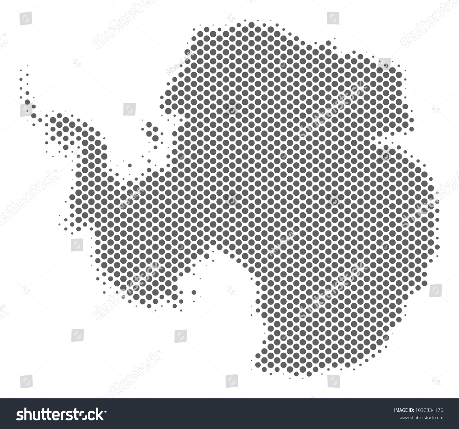 Schematic Antarctica Map Vector Halftone Territory Stock Vector ...