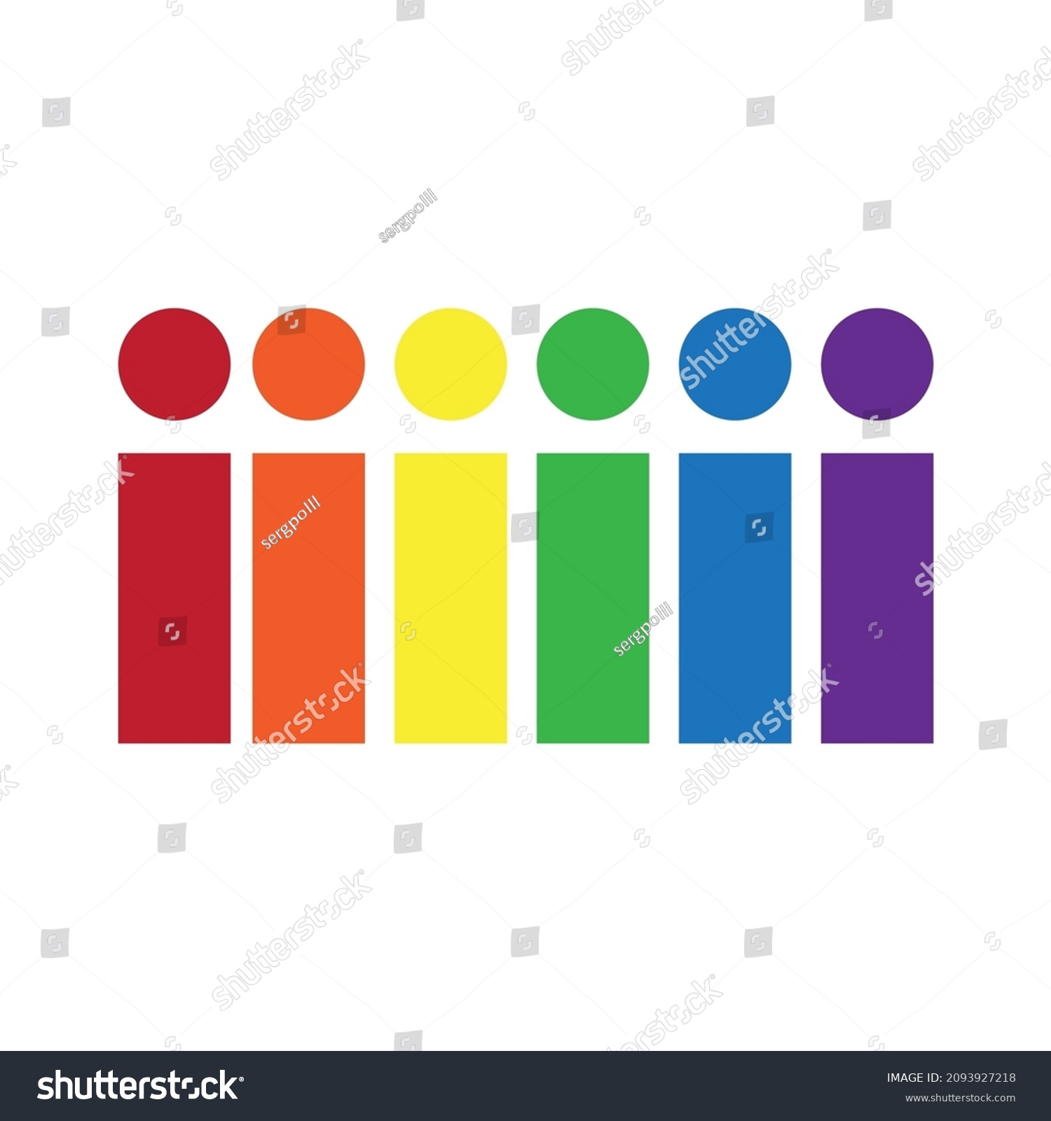 Schematic Man Icon Set Rainbowed Signs Stock Vector (Royalty Free ...