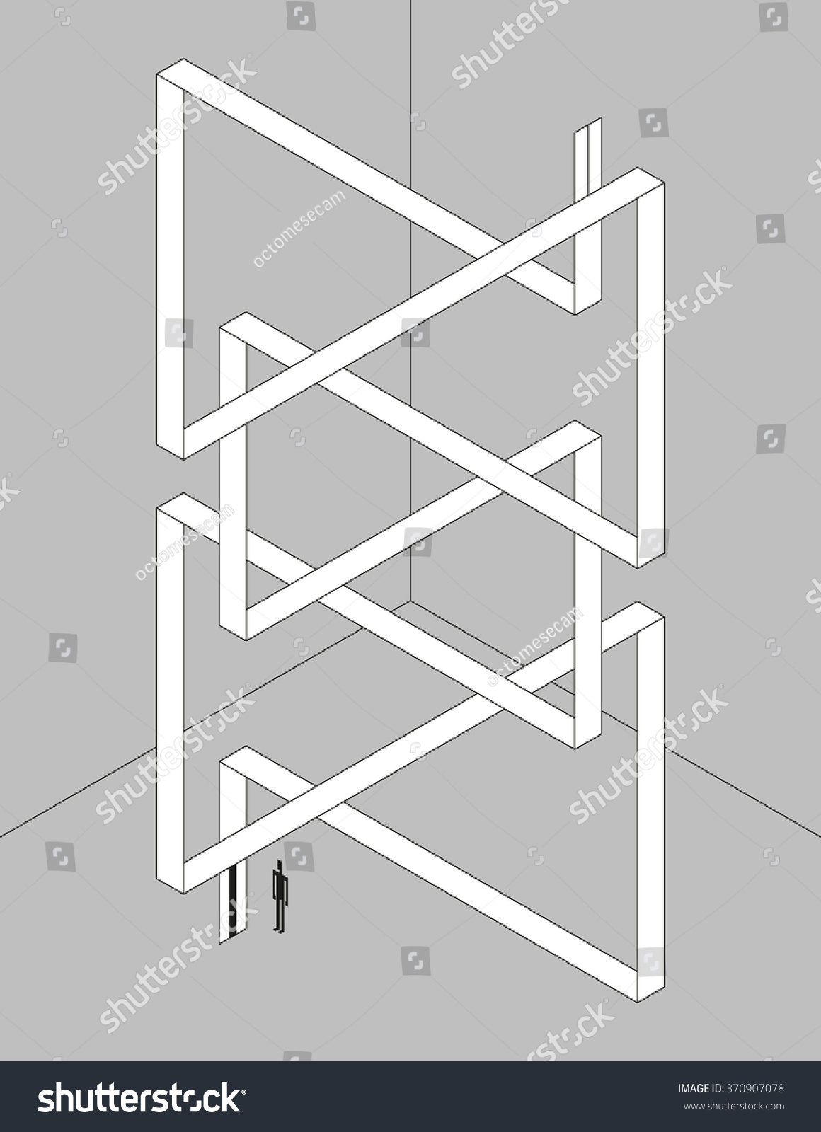 Schematic Twisted Isometric Ribbon Elevator Optical Stock Vector ...
