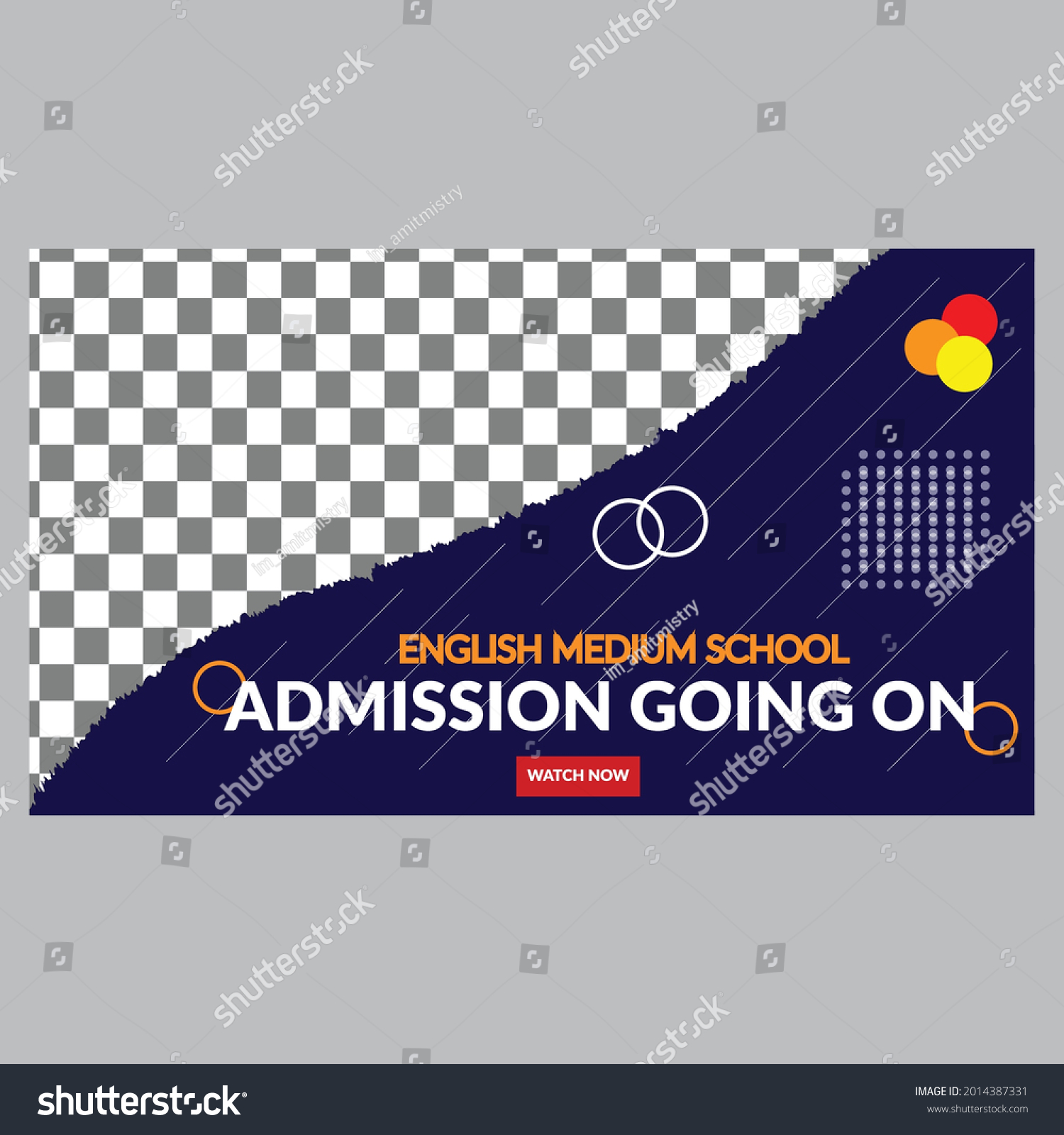 School Admission Video Thumbnail Template Stock Vector (Royalty Free ...