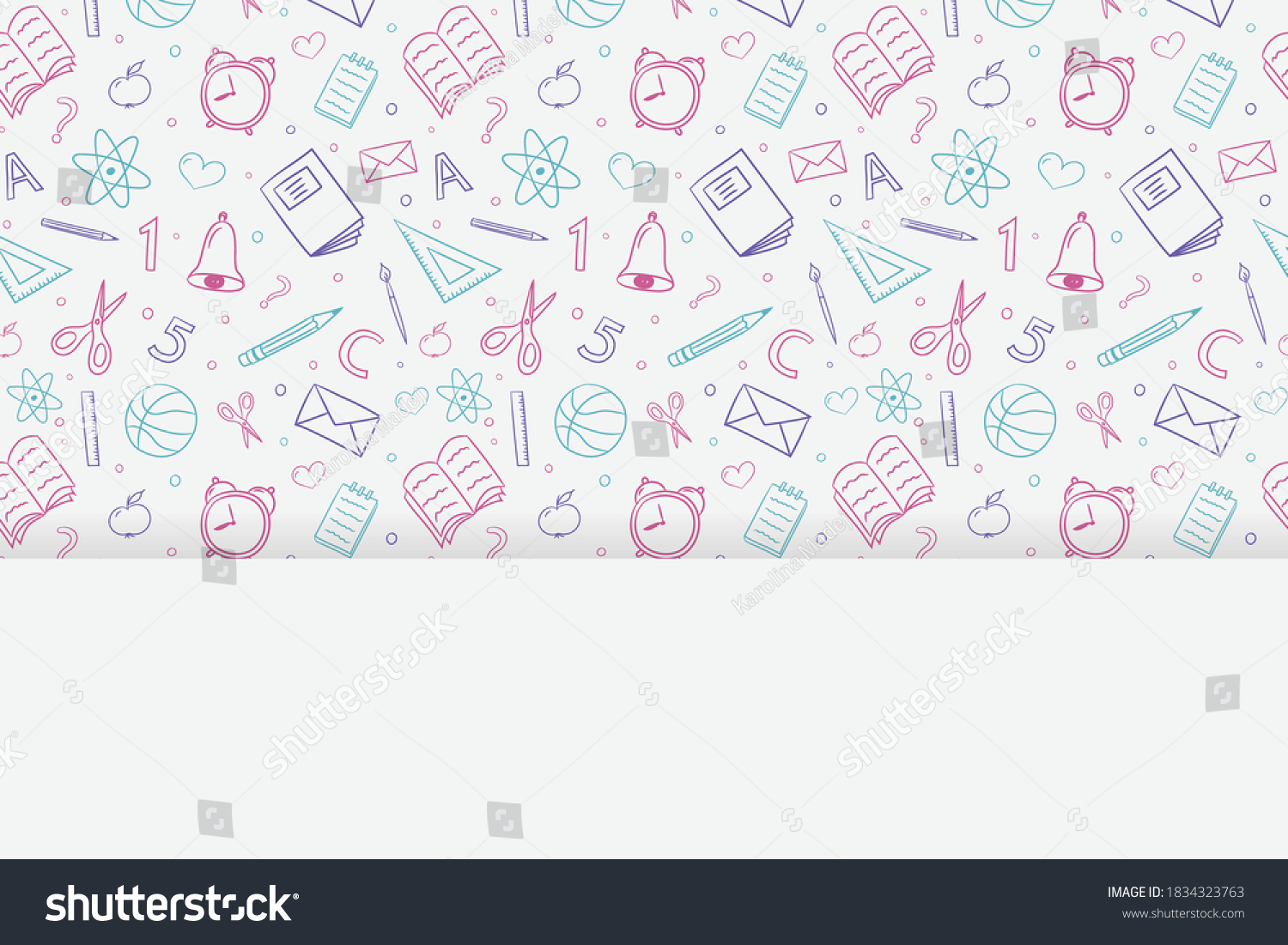 School Background Design Hand Drawn Elements Stock Vector (Royalty Free ...