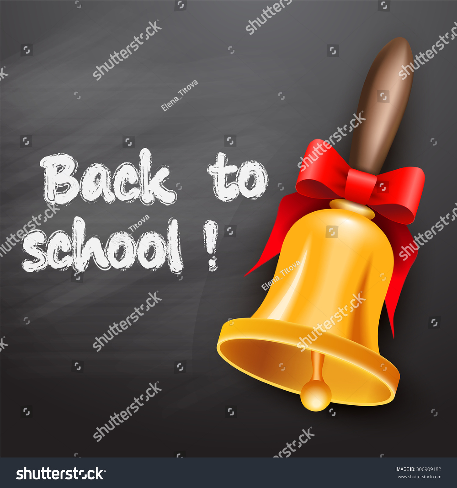 School Bell Red Ribbon Stock Vector (Royalty Free) 306909182 | Shutterstock