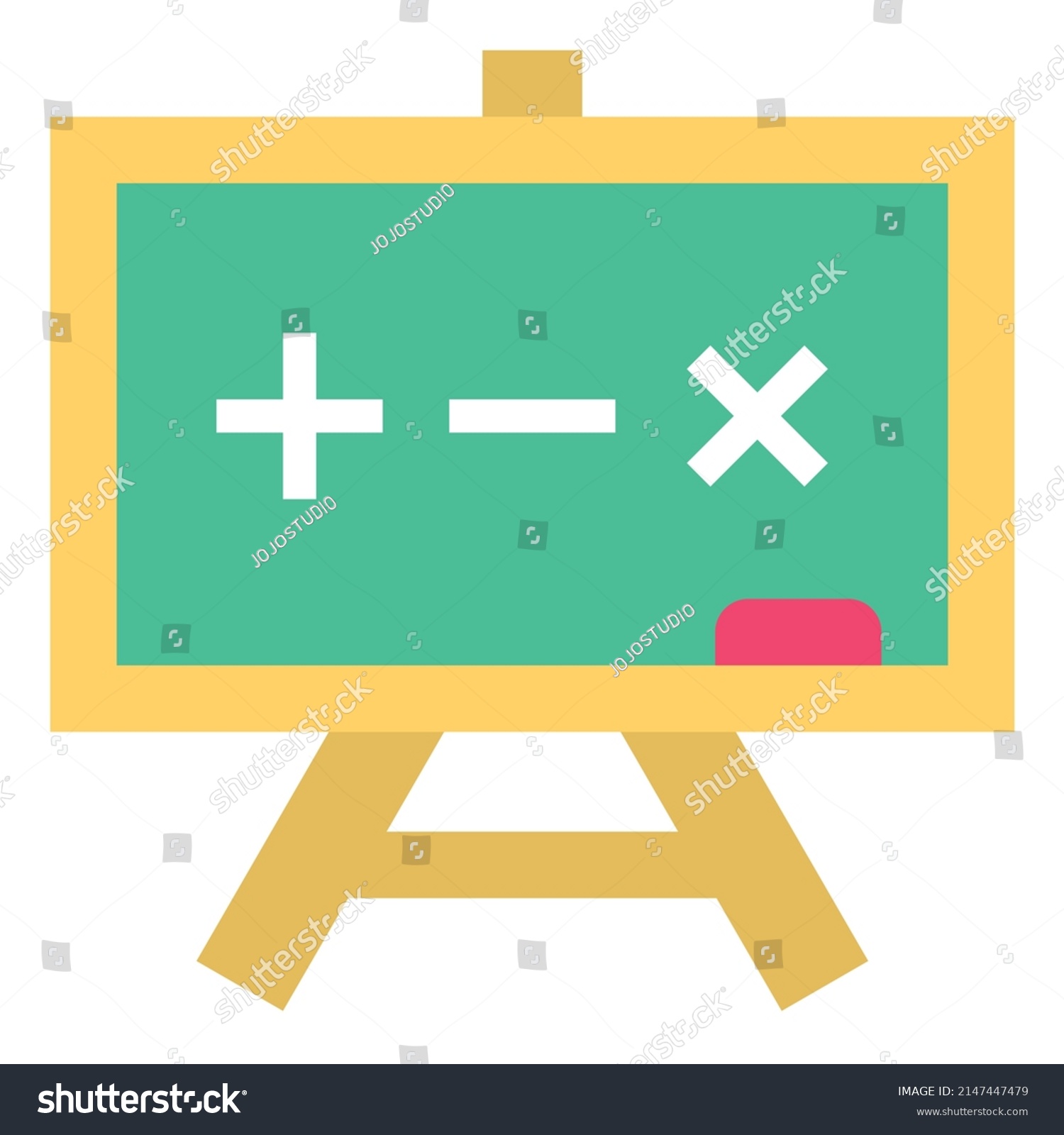 School Blackboard Mathematics Flat Icon Vector Stock Vector (Royalty ...