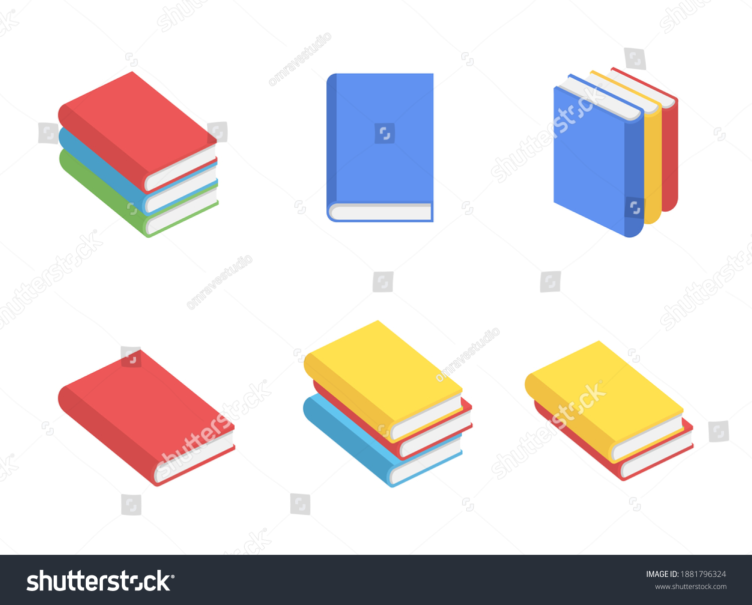 School Books Elements Set Concept Design Stock Vector (Royalty Free ...