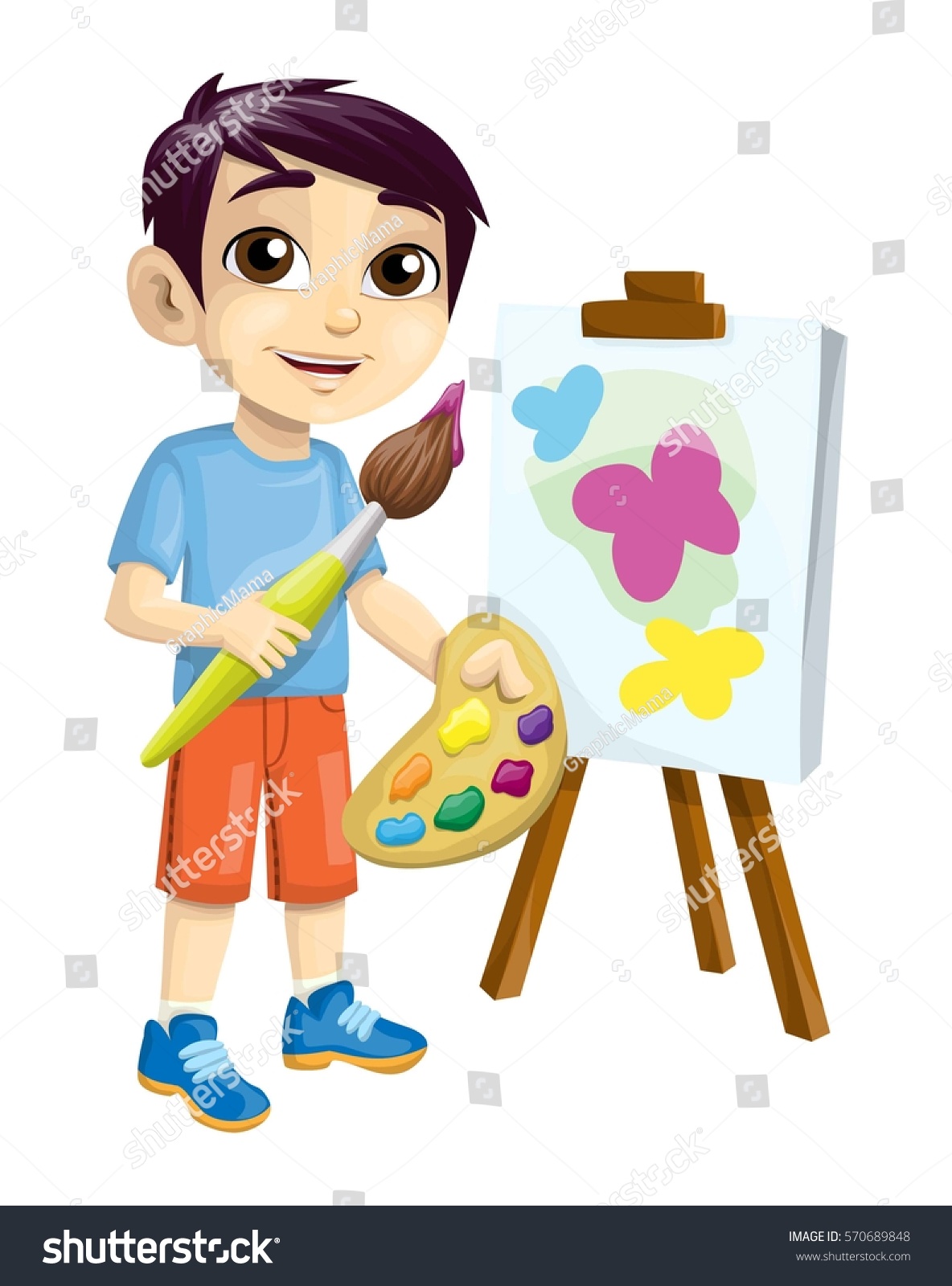 School Boy Art Class: เวกเตอร์สต็อก (ปลอดค่าลิขสิทธิ์) 570689848 ...