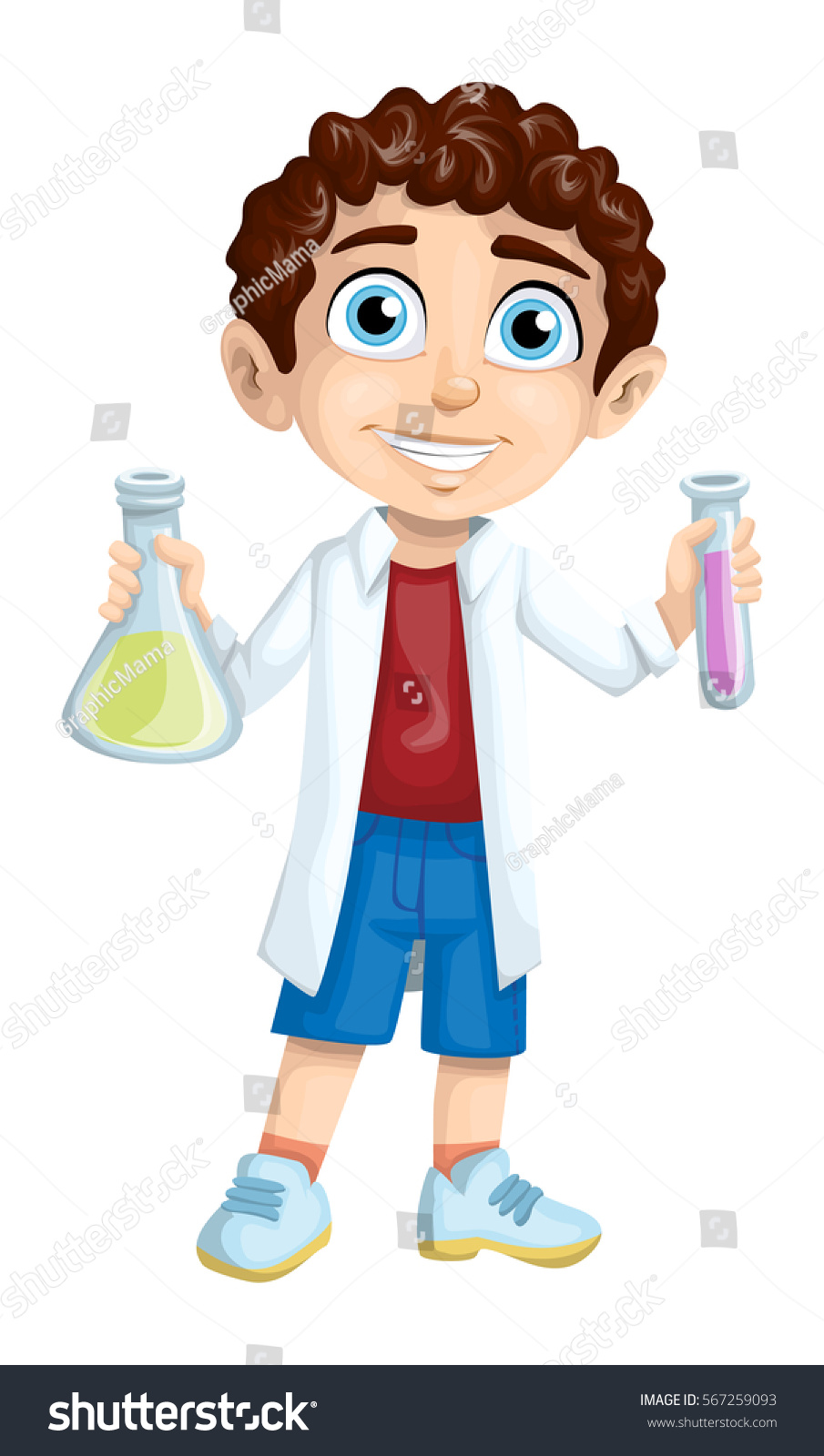 School Boy Science Class Stock Vector (Royalty Free) 567259093