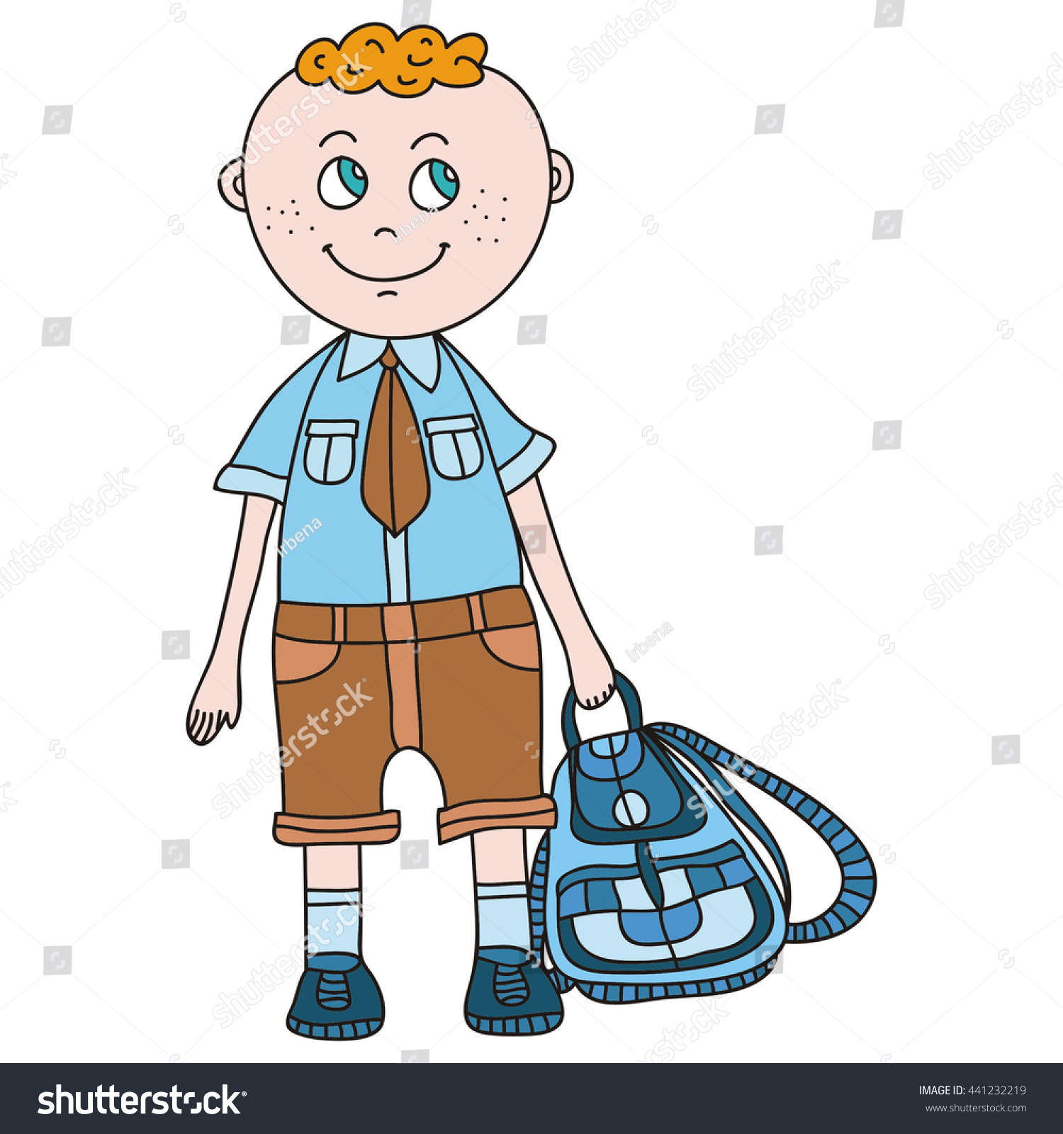 School Boy Vector Illustration Stock Vector (Royalty Free) 441232219