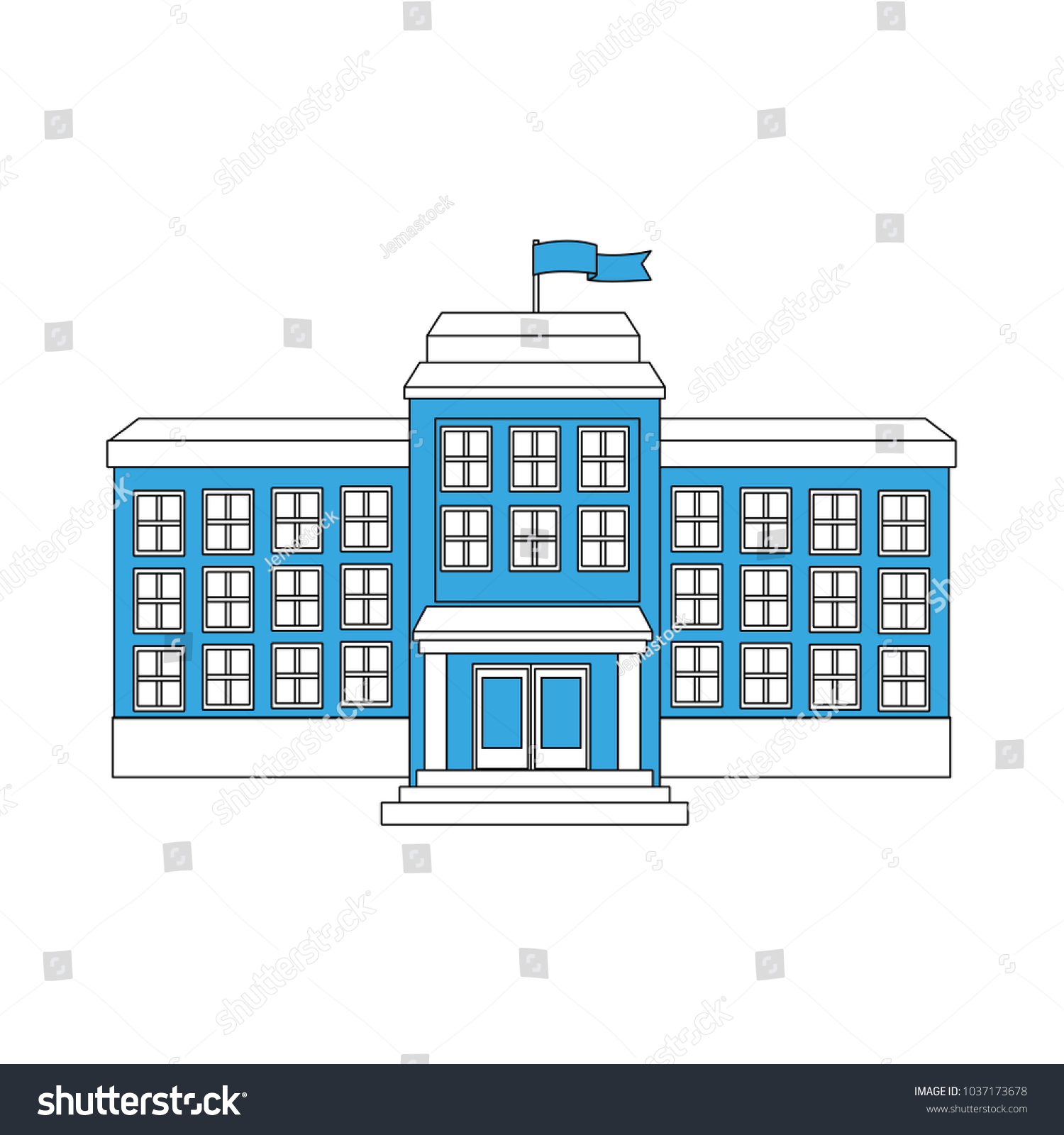 School Building Cartoon Stock Vector (Royalty Free) 1037173678 ...