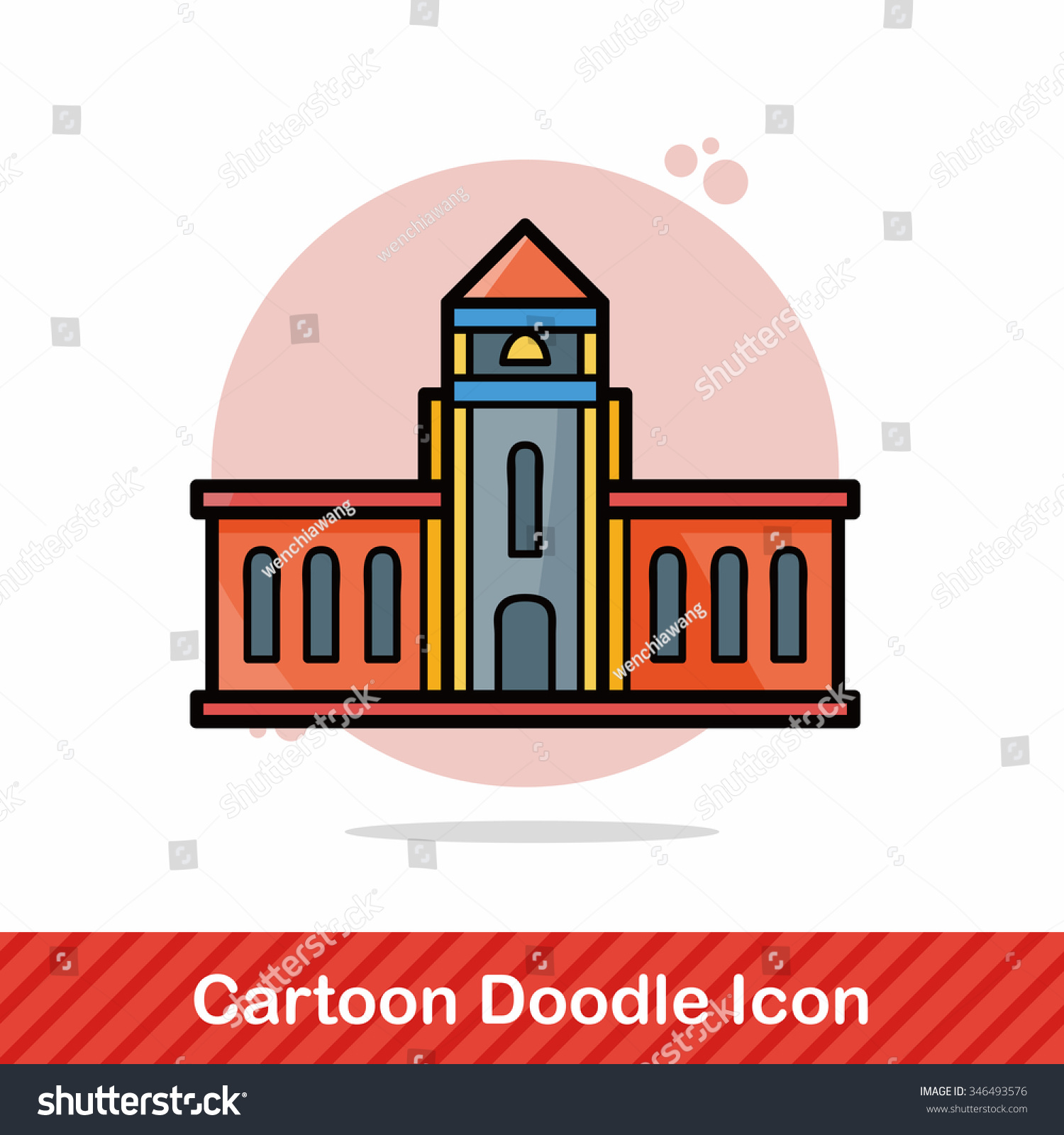 School Building Doodle Stock Vector (Royalty Free) 346493576