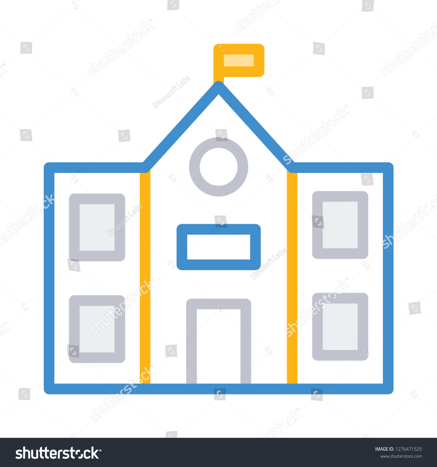 School Building Flag Stock Vector (Royalty Free) 1276471525