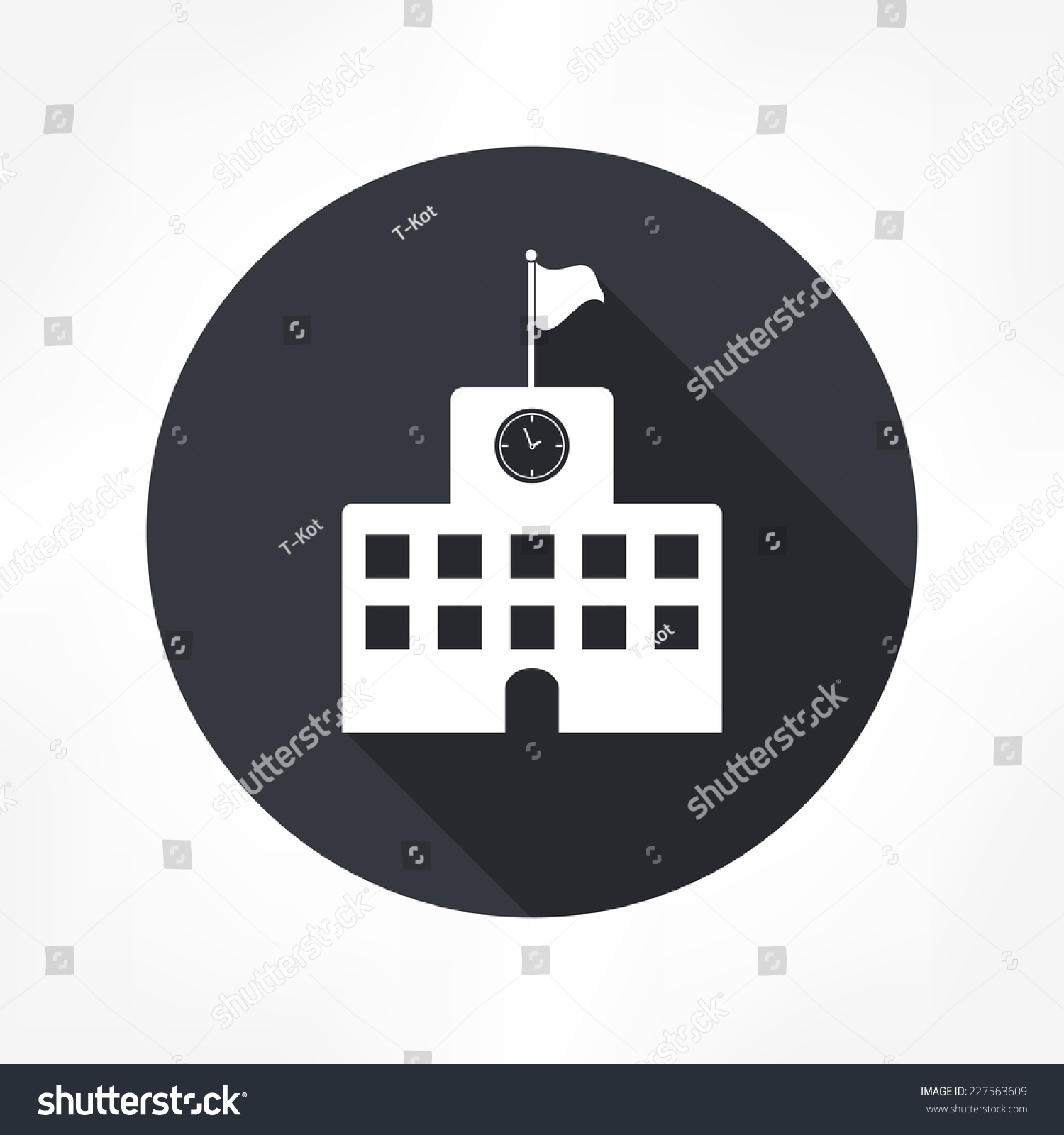 School Building Icon Stock Vector (Royalty Free) 227563609