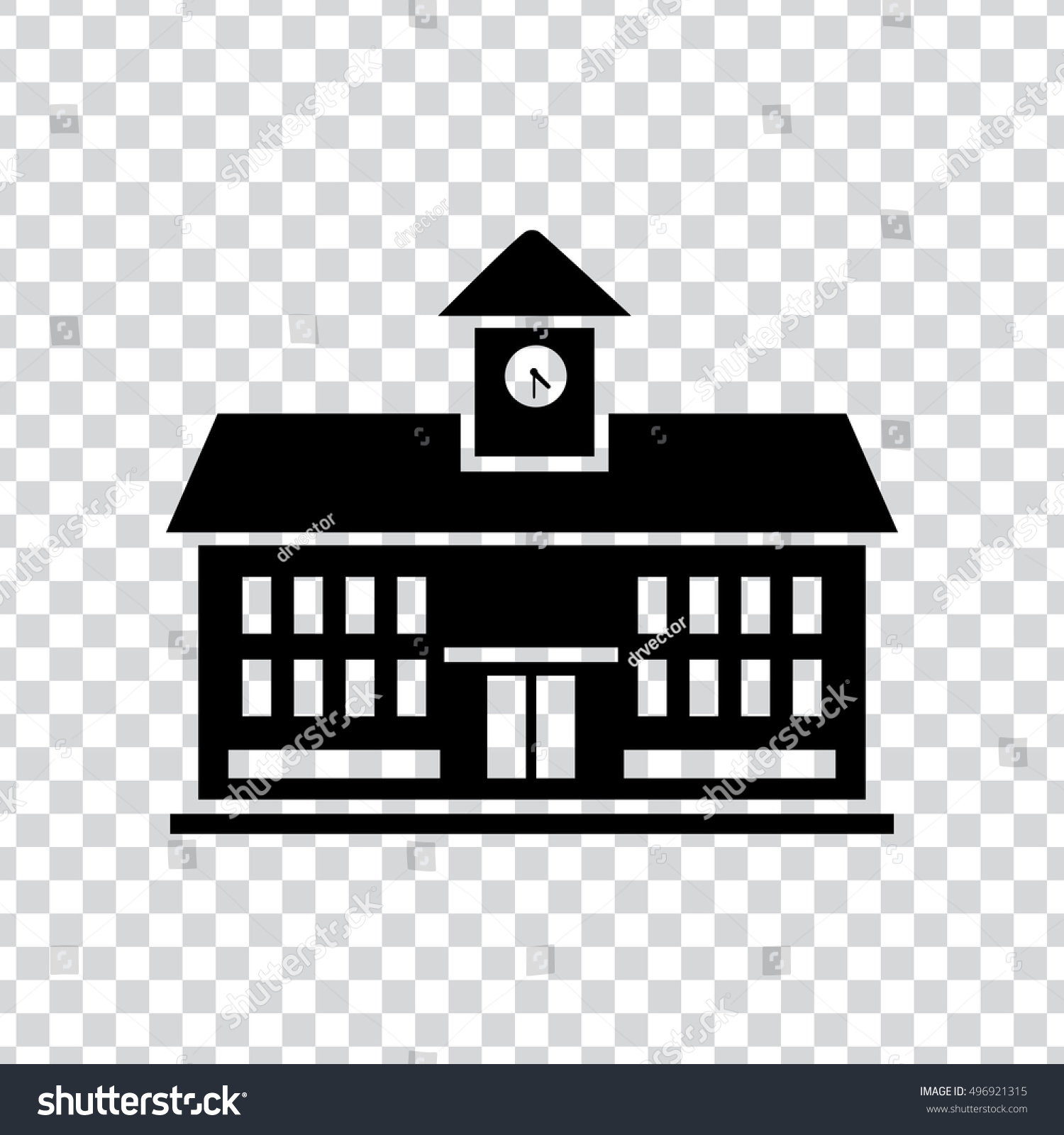 School Building Icon: เวกเตอร์สต็อก (ปลอดค่าลิขสิทธิ์) 496921315 ...