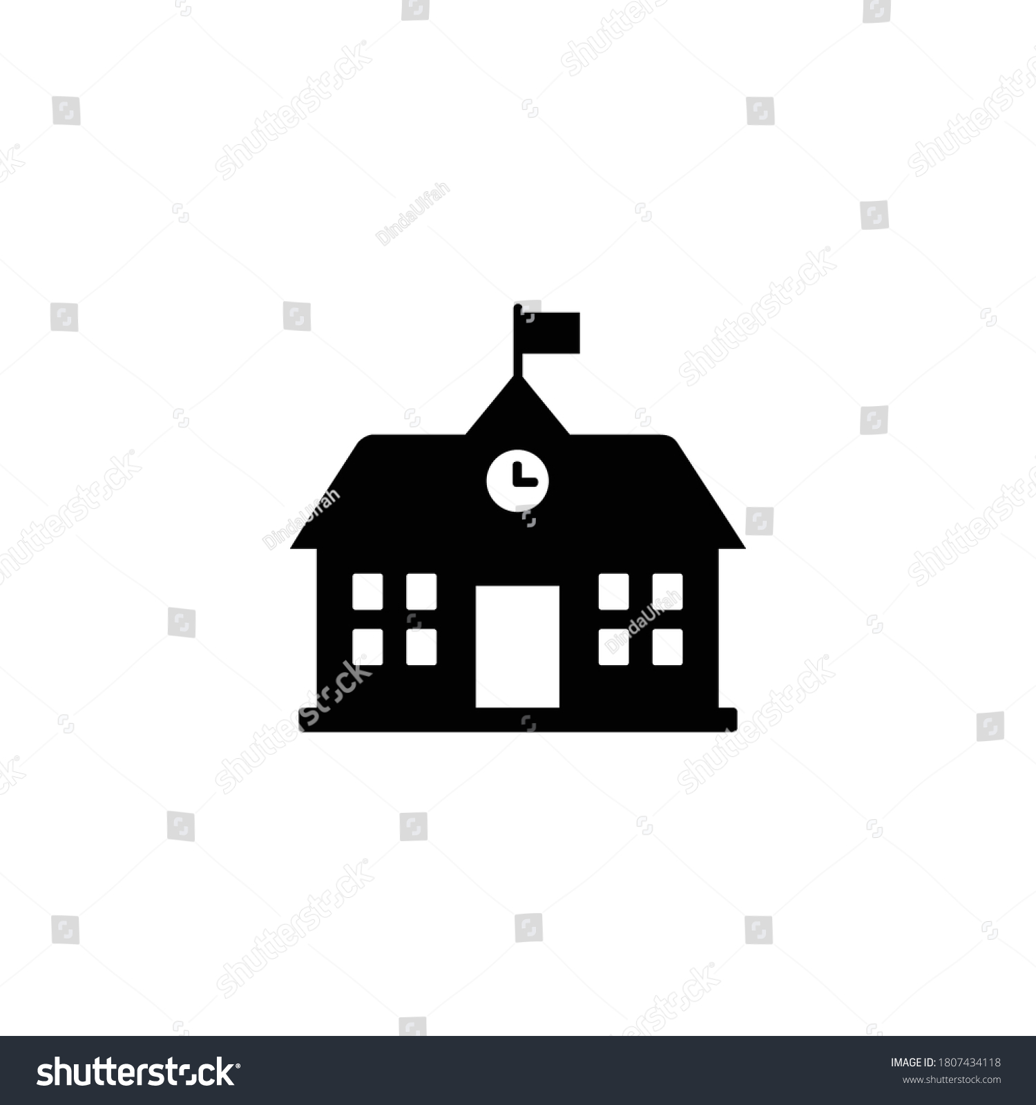 School Building Icon Symbol Vector Design: เวกเตอร์สต็อก (ปลอดค่า ...