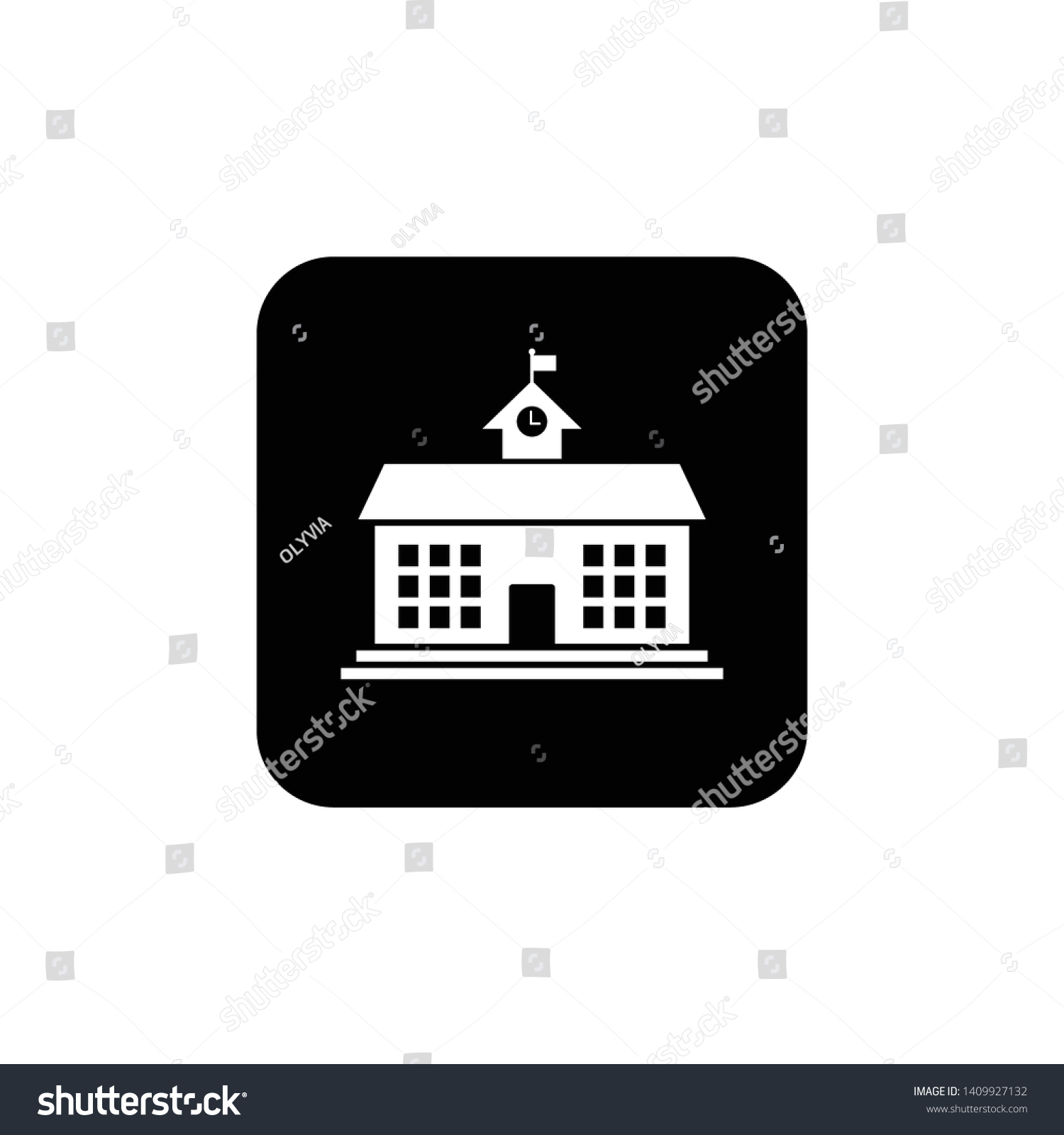 School Building Icon Vector School Building Stock Vector (Royalty Free ...