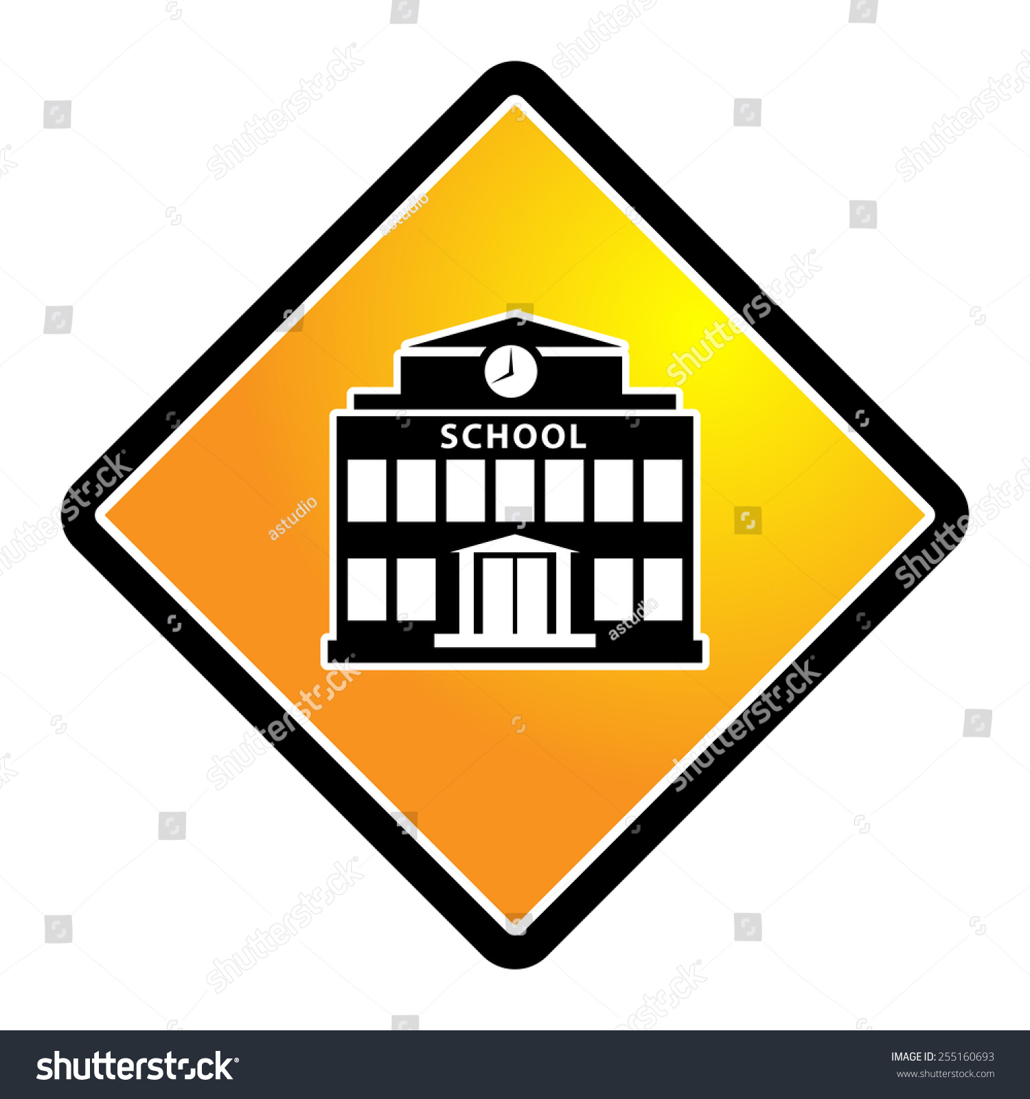 School Building Sign Vector Illustration Stock Vector (Royalty Free ...