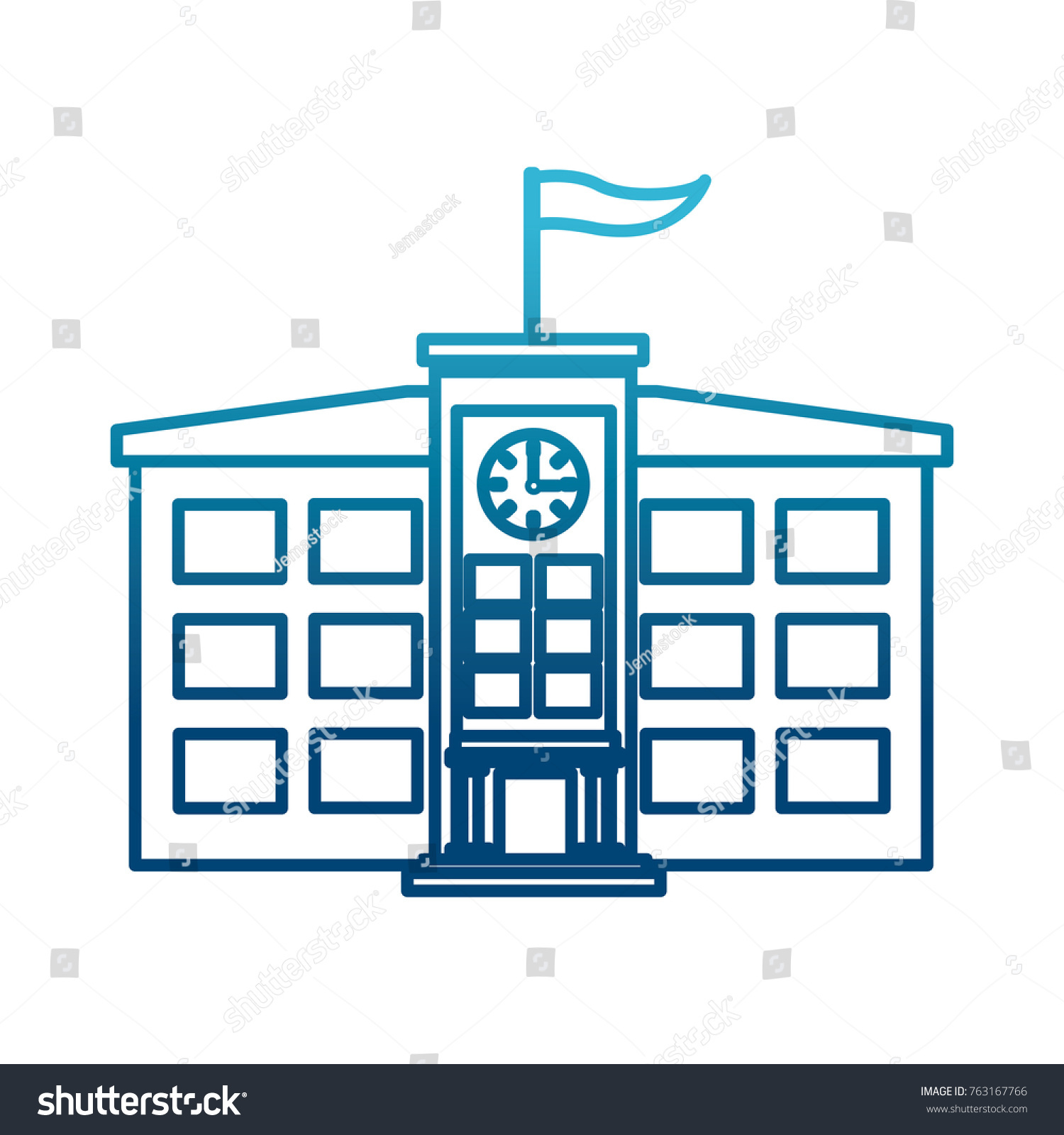 School Building Symbol: เวกเตอร์สต็อก (ปลอดค่าลิขสิทธิ์) 763167766 ...