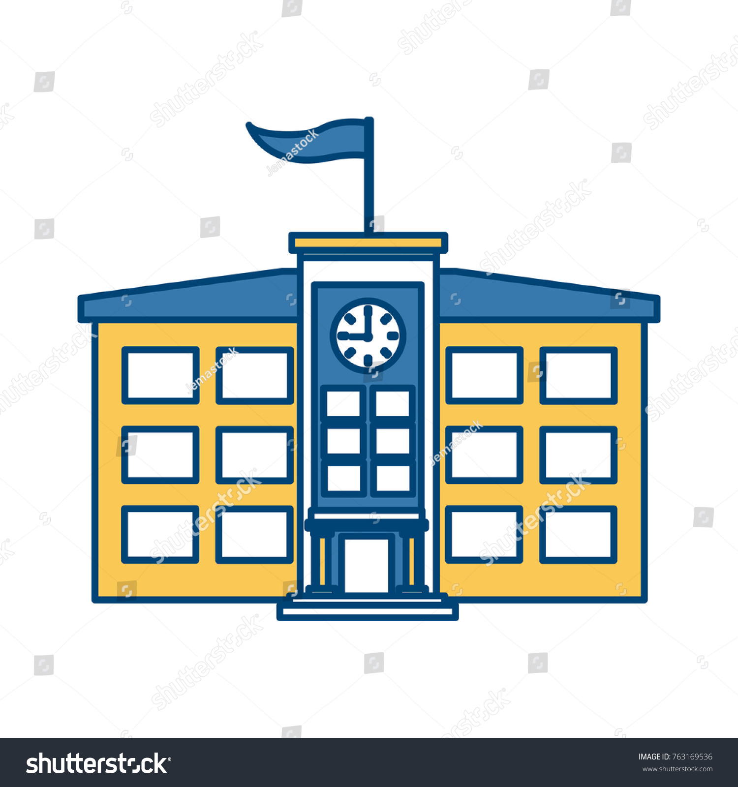 School Building Symbol: เวกเตอร์สต็อก (ปลอดค่าลิขสิทธิ์) 763169536 ...